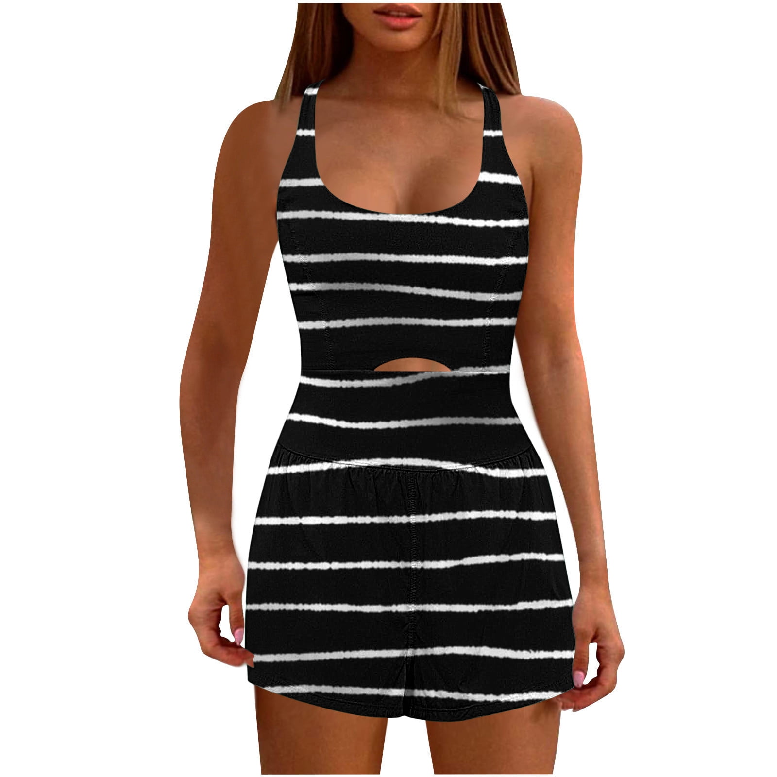 Mrat Jumpsuit for Women Running Onesie Workout Rompers Summer Athletic ...