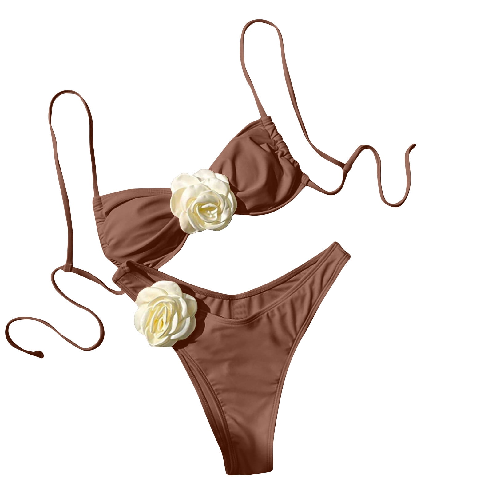 Mrat Longline Bikini Tops Clearance Women's 2 Piece Rose Bikini ...