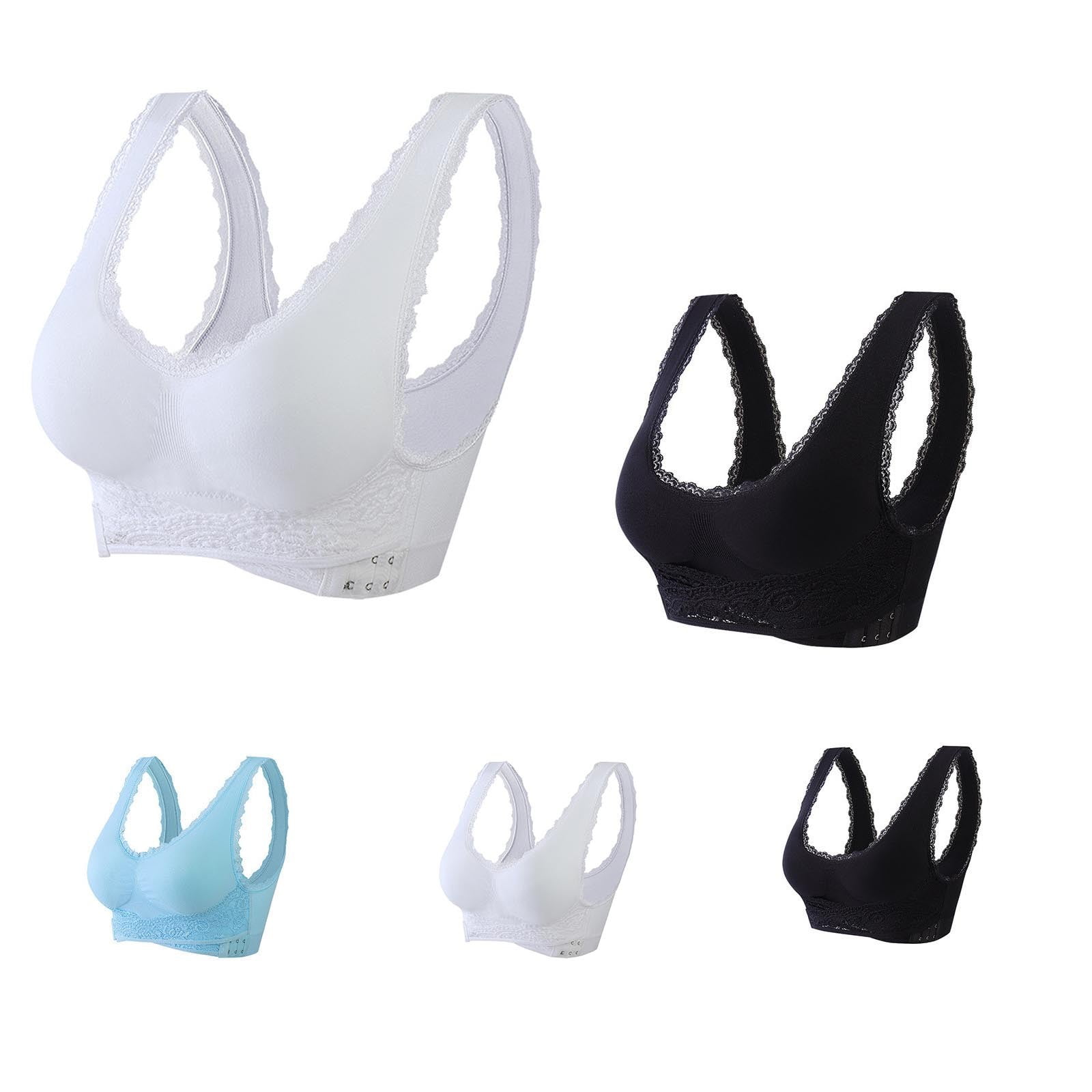Mrat Low Cut Wireless Bra Padded 5Pc Ladies Traceless Comfortable No ...