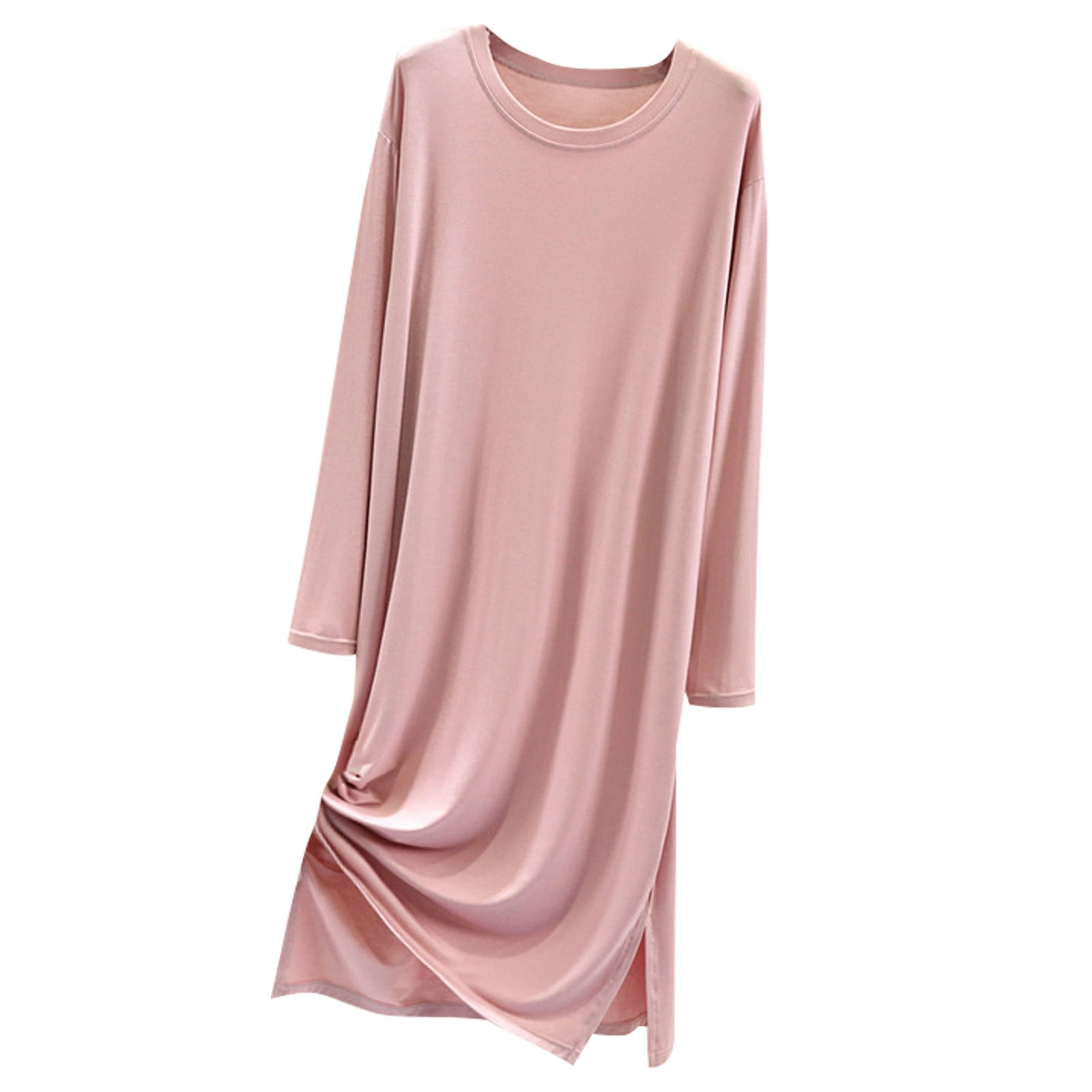 Mrat Nightgown Long Women's Long Sleeve Sleepwear Full Length Nightshirt Soft Cotton Sleep Gowns ...