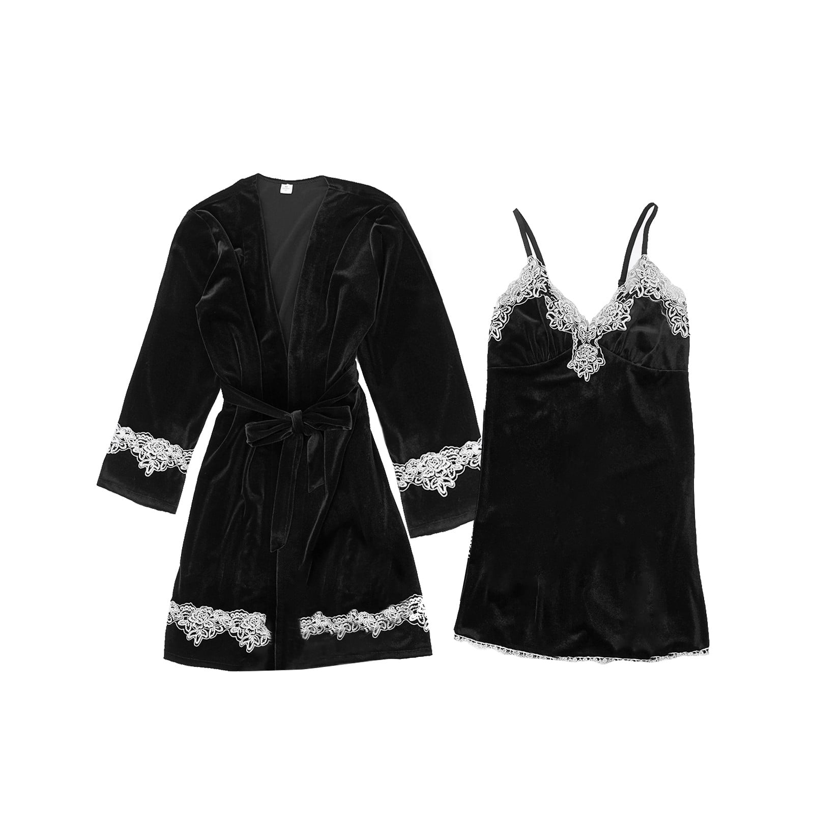 Mrat Pajamas Women Pajama Sets 2PC Nightgown Gold Lingerie Corset ...