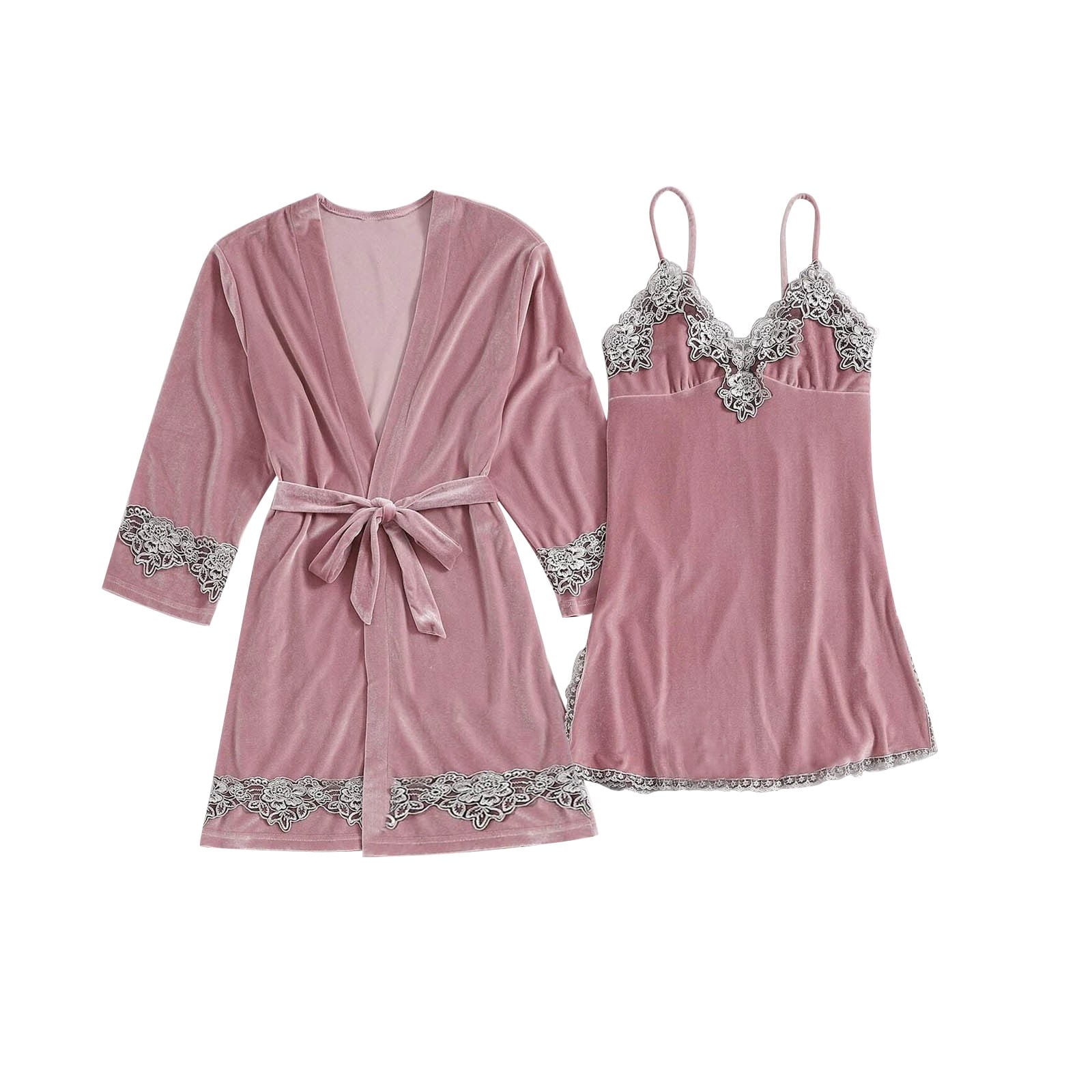 Mrat Silk Robes for Women Pajama Sets 2PC Nightgown Gold Satin Robe ...