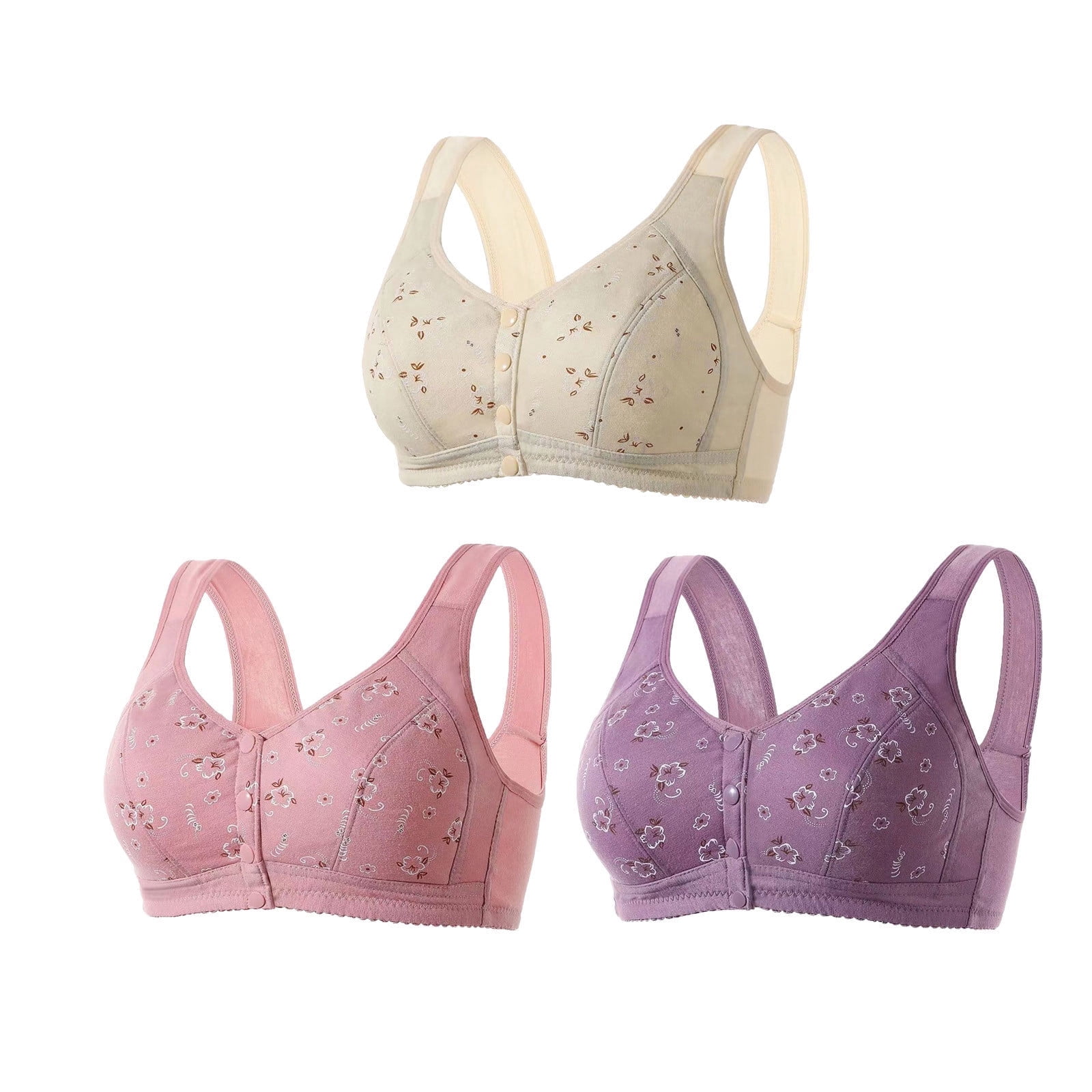 Mrat Sport Bras for Women 3pc Woman's Comfortable Lace Breathable Bra ...