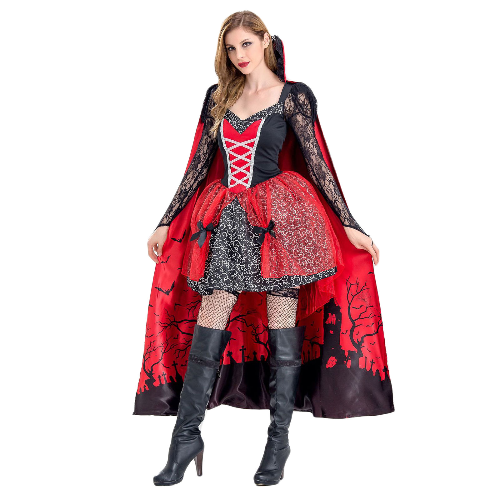 Mrat Vampires Costume Women Dress Medieval Gothic Dresses Vintage Lace ...