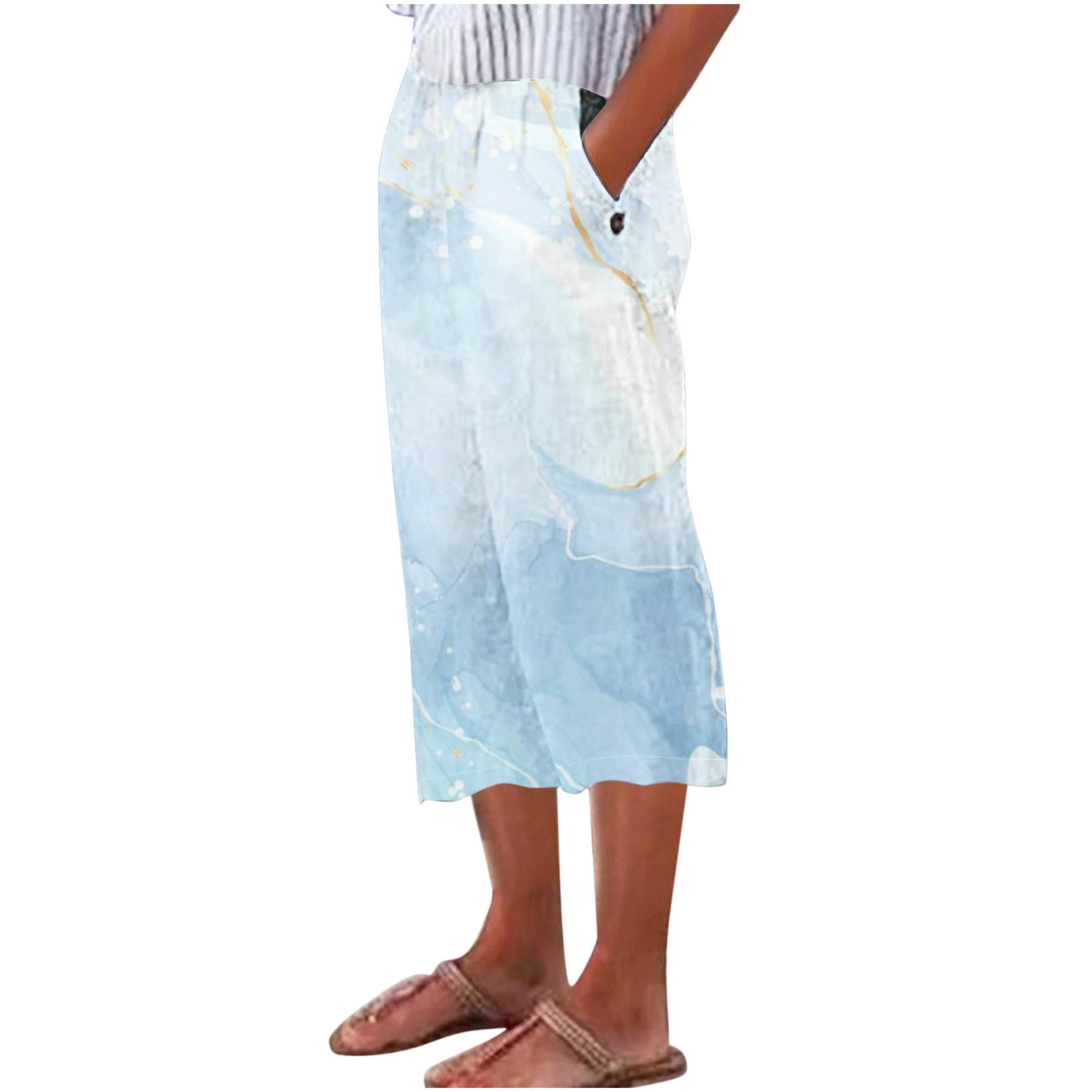 Mrat Wide Leg Capris For Women