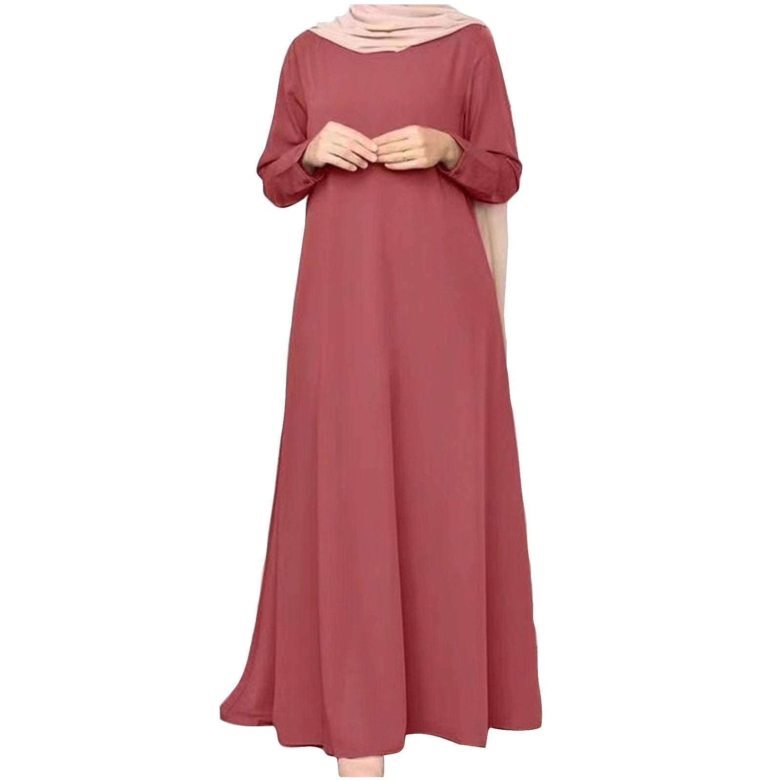 Mrat Women Maxi Dress Long Sleeve Robe Muslim Ramadan Garment Dubai ...