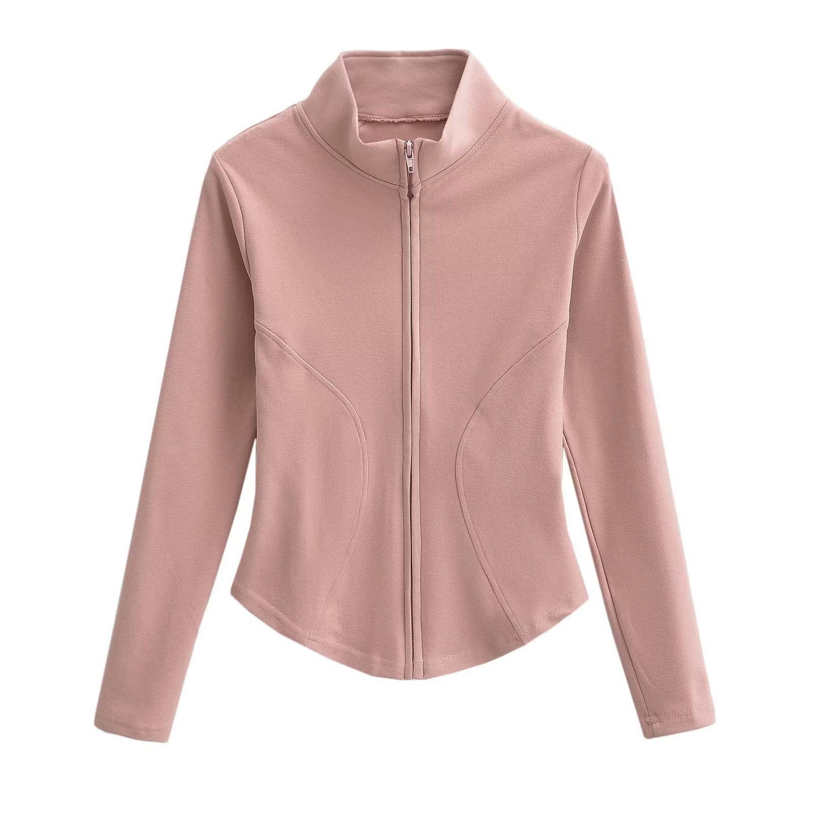 Mrat Women's Athletic Full Zip Lightweight Workout Jacket Yoga Cropped ...