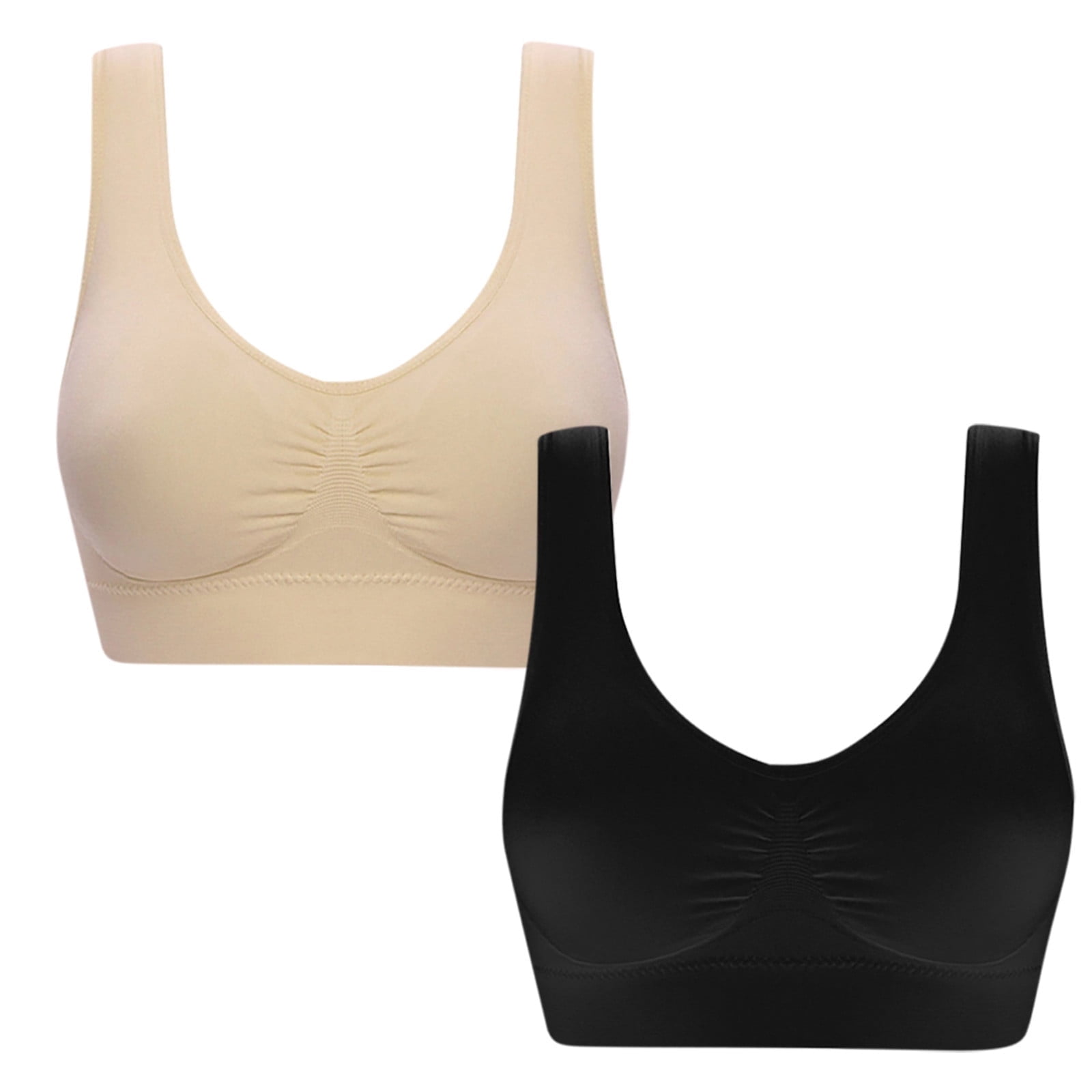 Mrat Women's Lightly Lined Comfort Bra 2 Pack Plus Size Bras for Women ...