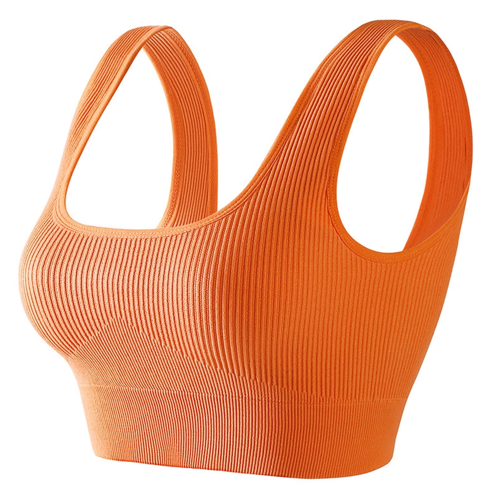 Mrat Women's Modern Cotton Bra Seamless Sports Bra for Women Ribbed ...