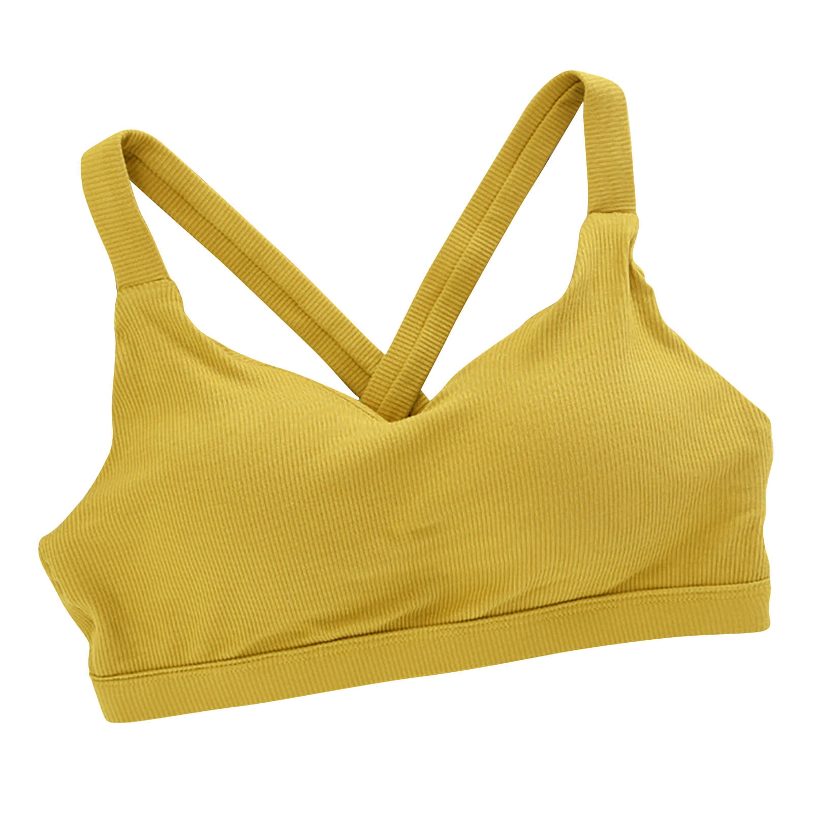 Mrat Womens Bra Pullover Womens Seamless Ribbed Sports Bra Racerback ...