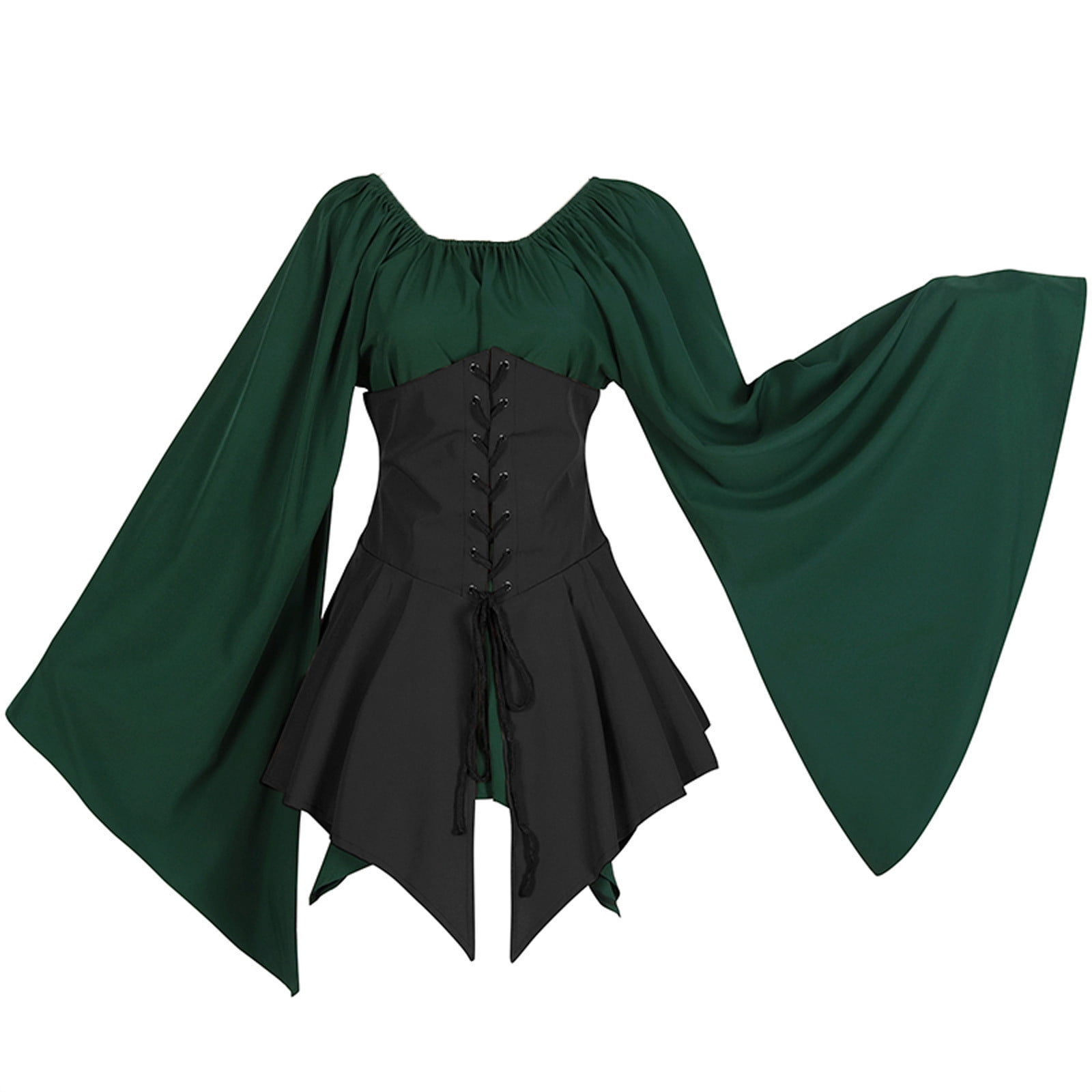 Mrat Womens Renaissance Medieval Dress with Corset Lace up Halloween ...