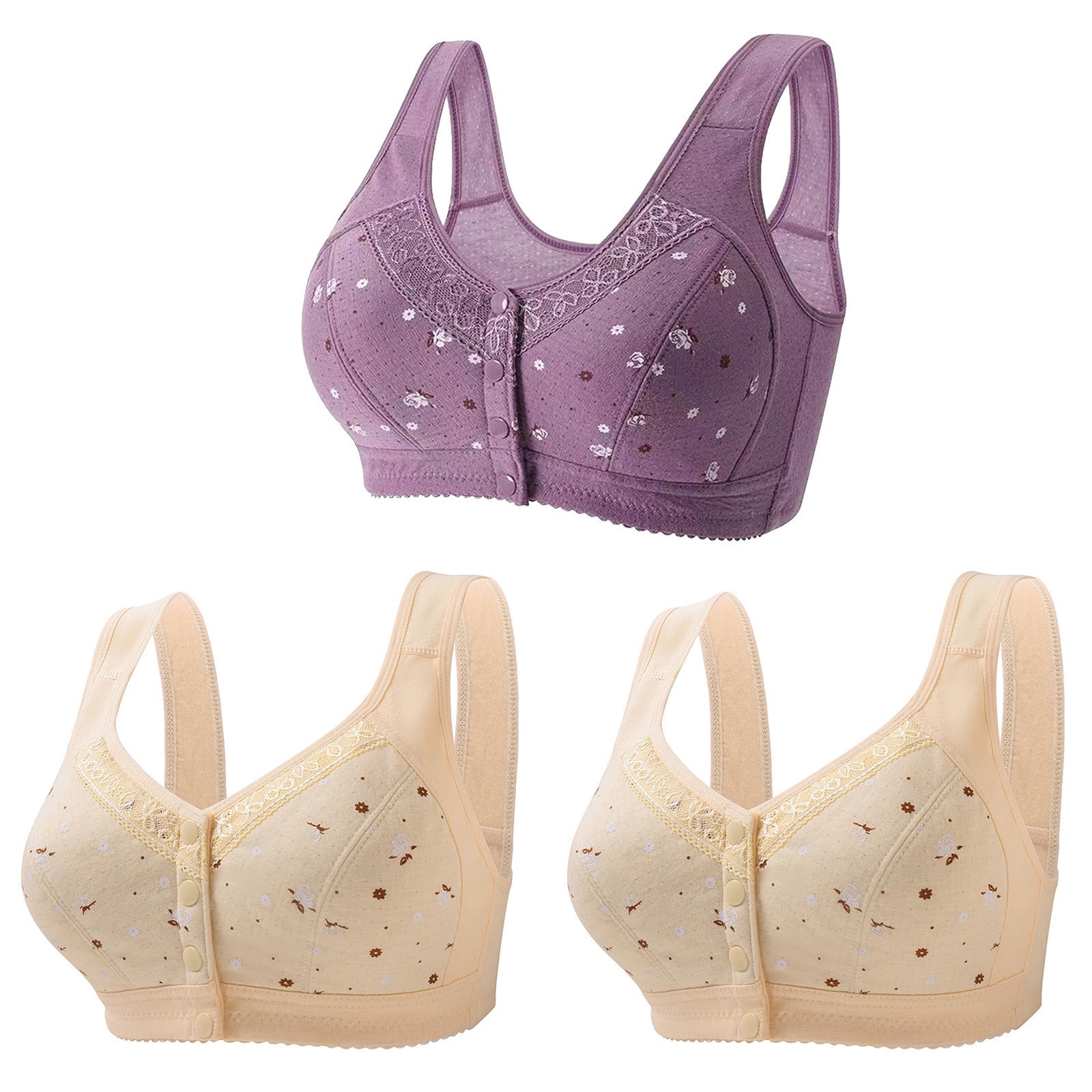Mrat Womens Unlined Wireless Bralette Bras for Older Women 2024 Front ...