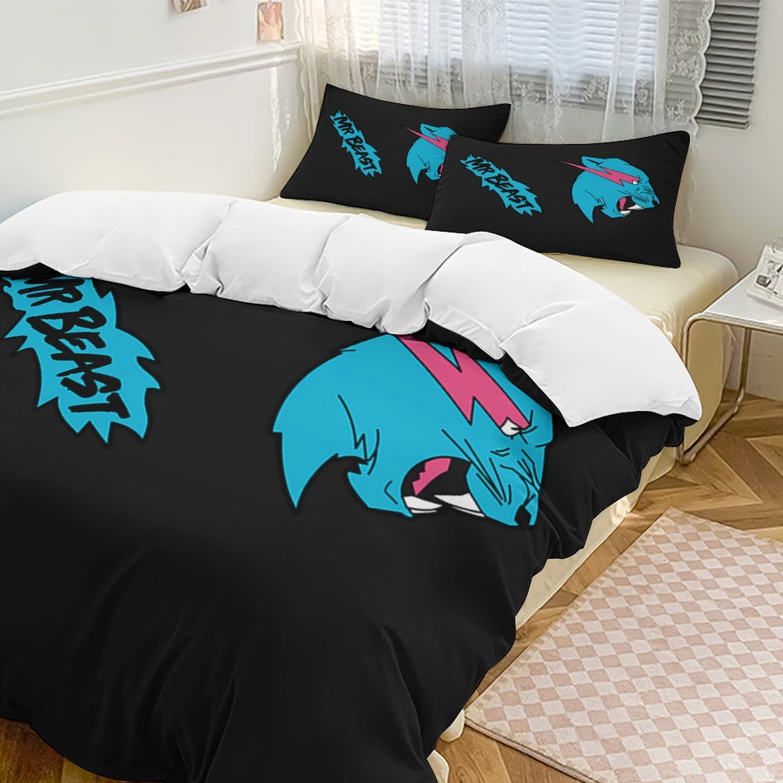 Mrbeast 3 Piece Bedding Set Cartoon Comforter Set Cute Duvet Cover Sets ...