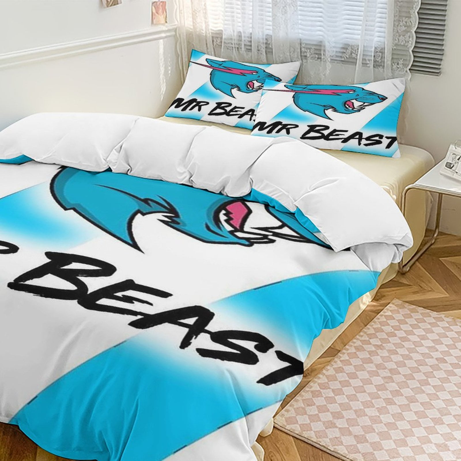 Mrbeast 3 Piece Bedding Set Cartoon Comforter Set Cute Duvet Cover Sets ...