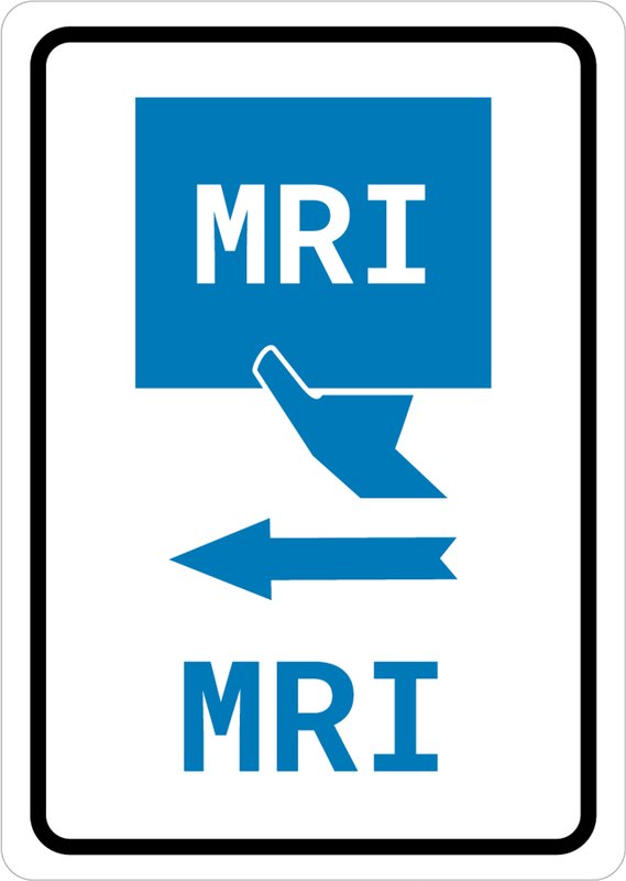 Mri Left Arrow Sign Safety Restriction Alert Attention Caution Warning ...