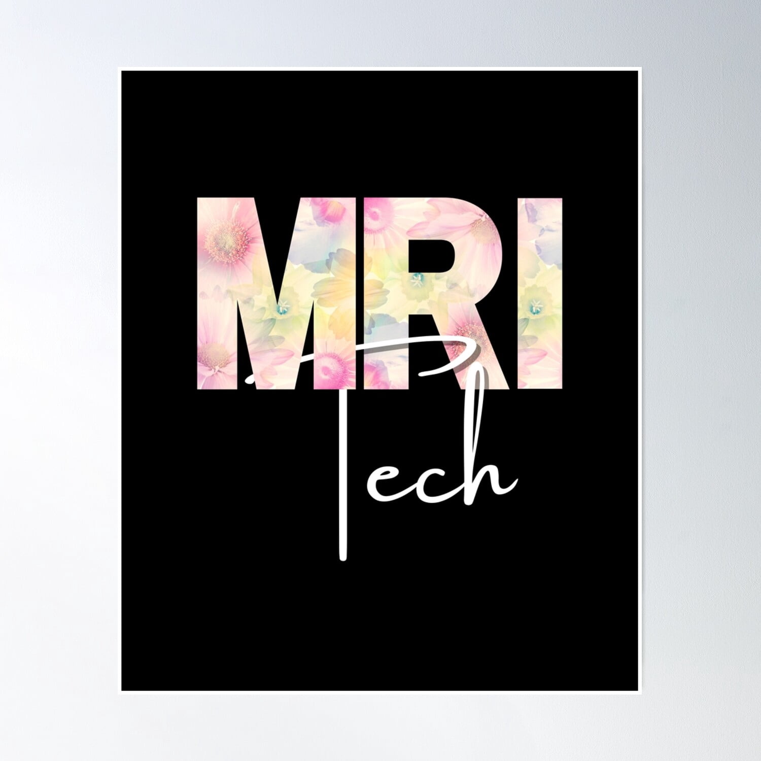 Mri Tech Flower Logo Poster Wall Art, Modern Wall Decor, 24x36 UNFRAMED ...