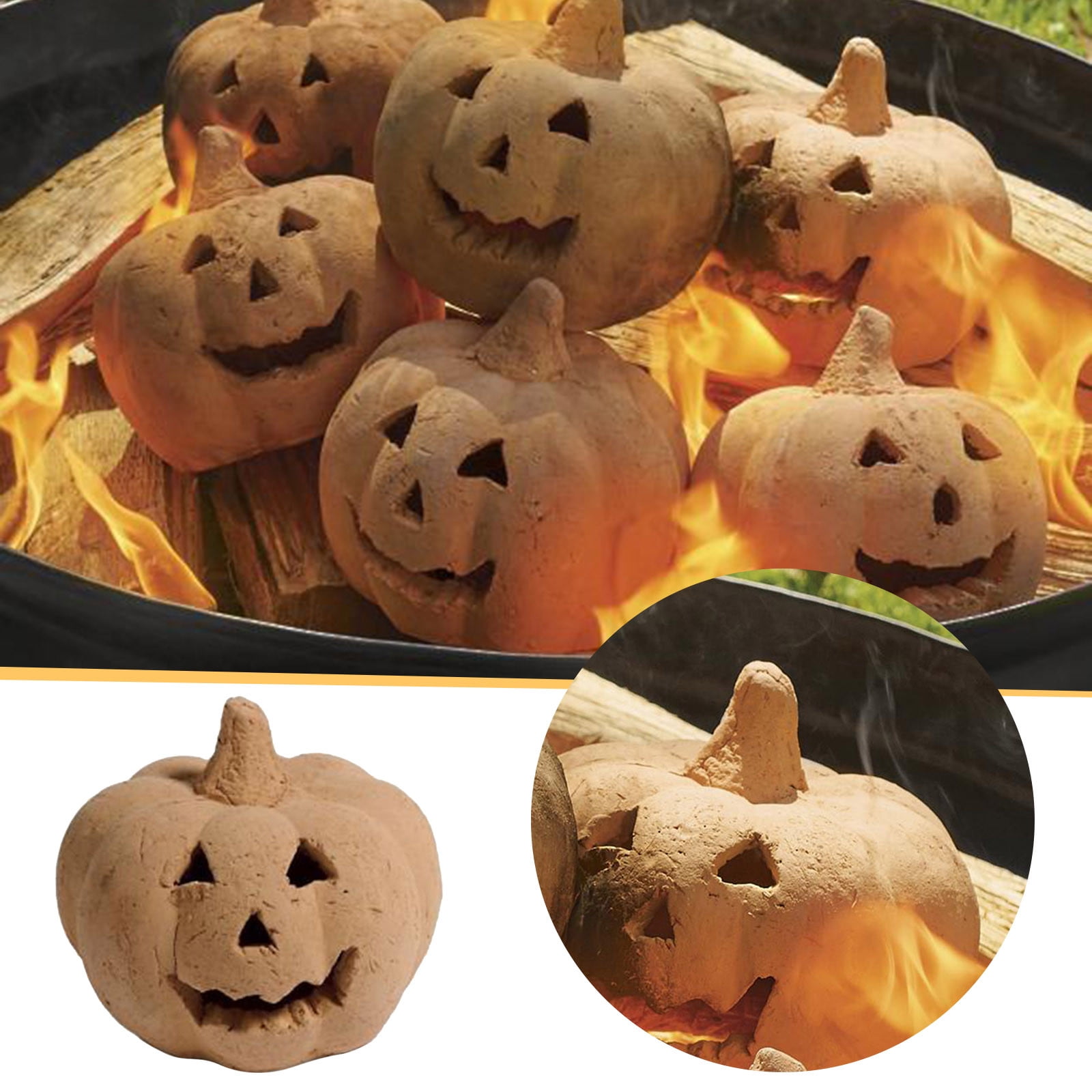 Mrigtriles Stoneware Fire Pits Pumpkins,Realistic Pumpkins Halloween ...