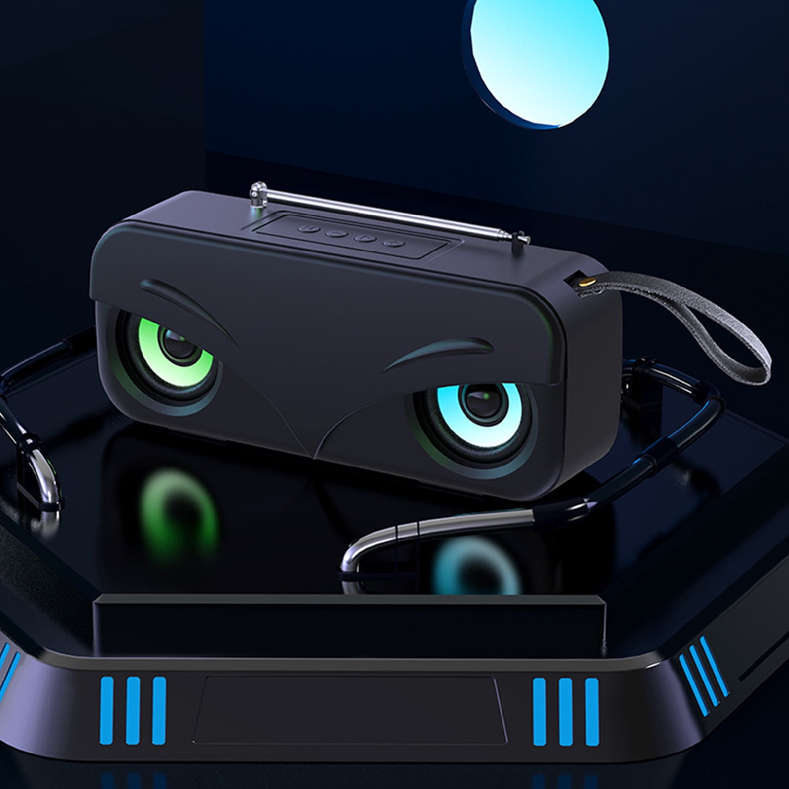 Mrmaere Bluetooth Audio Portable Outdoor Radio FM Subwoofer Speaker LED ...