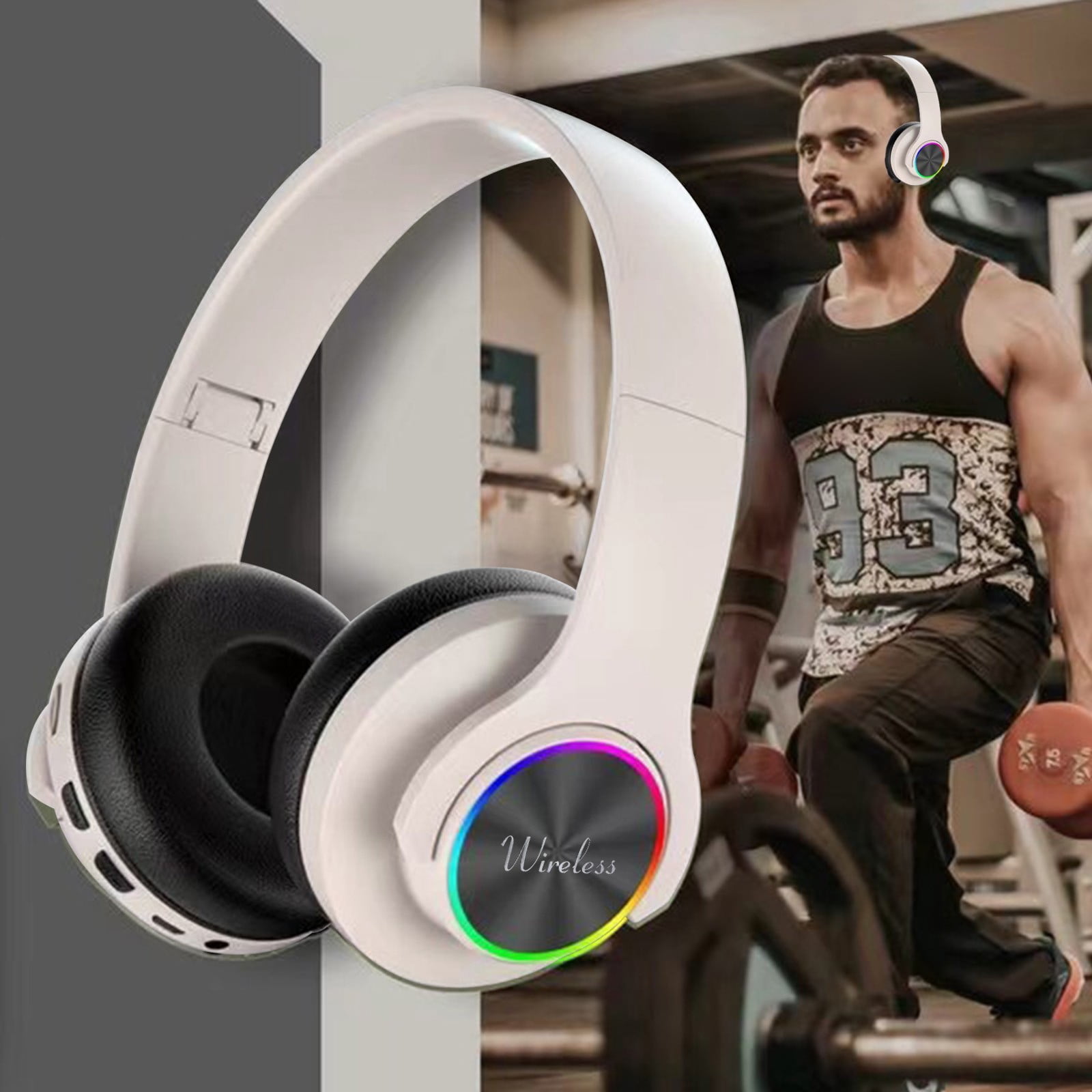 Mrmaere Bluetooth Earphones, Wireless, Illuminated, Seven Color ...