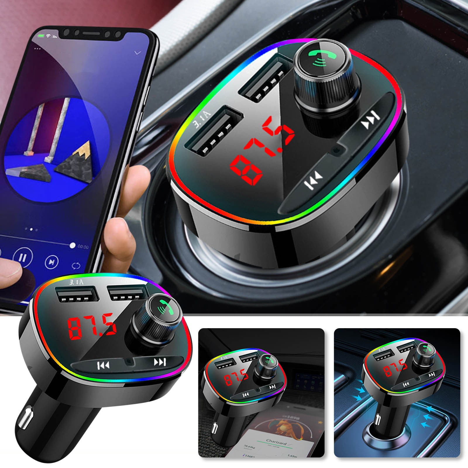 Mrmaere Car Charger Super Fast Charging, Multi Port Car Charging with ...