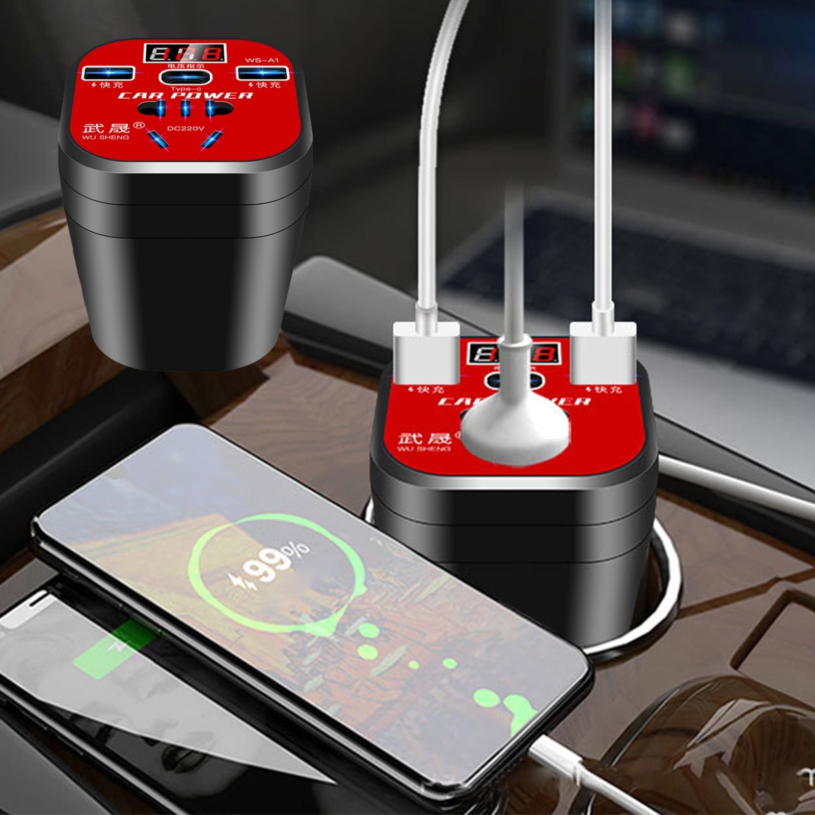 Mrmaere Car Power Inverter 200W 24V/12V To 220V PD Type-C QC3.0 USB ...