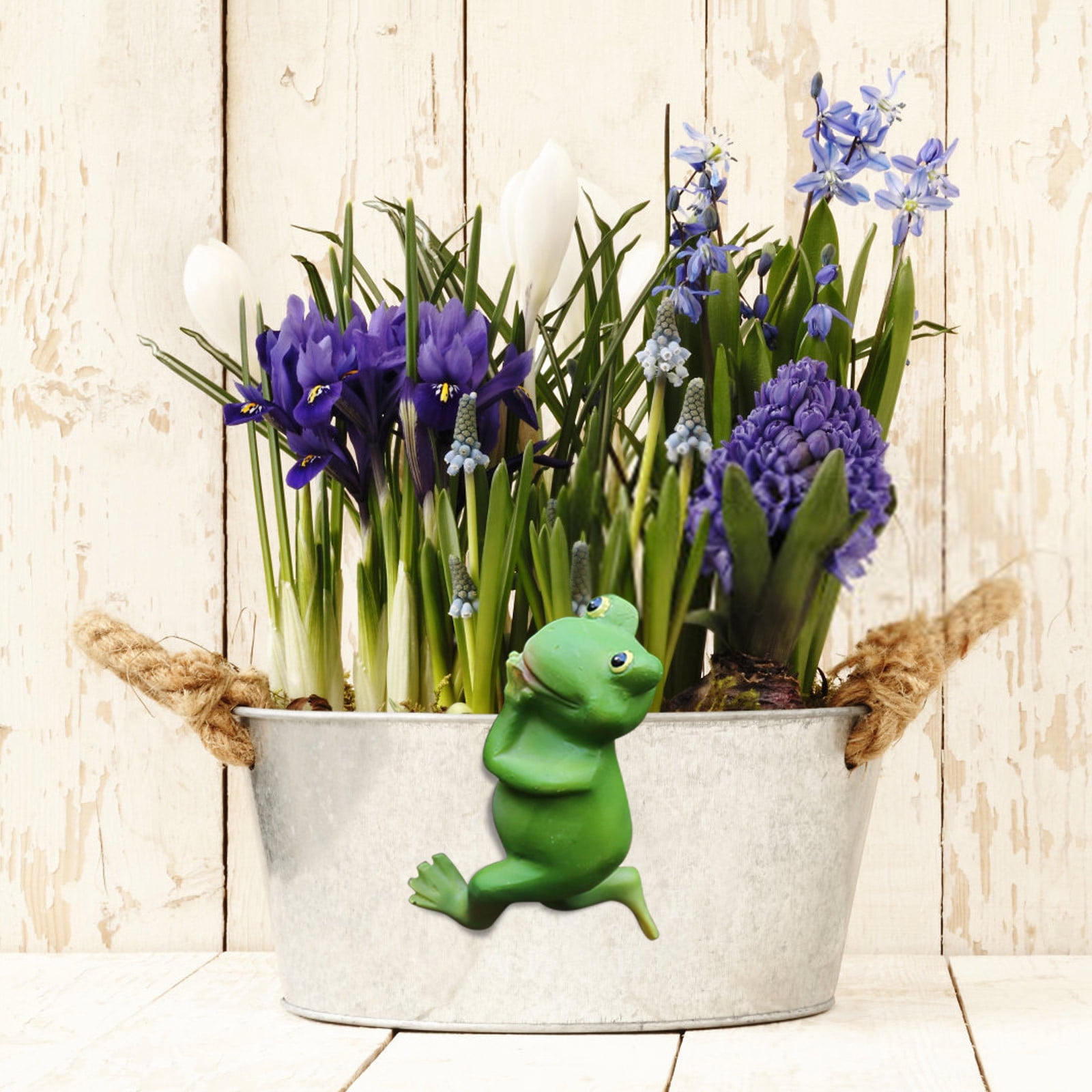 Mrmaere Cute Frog Figurines Hanging Animal Statue,Resin Pot Climbing ...