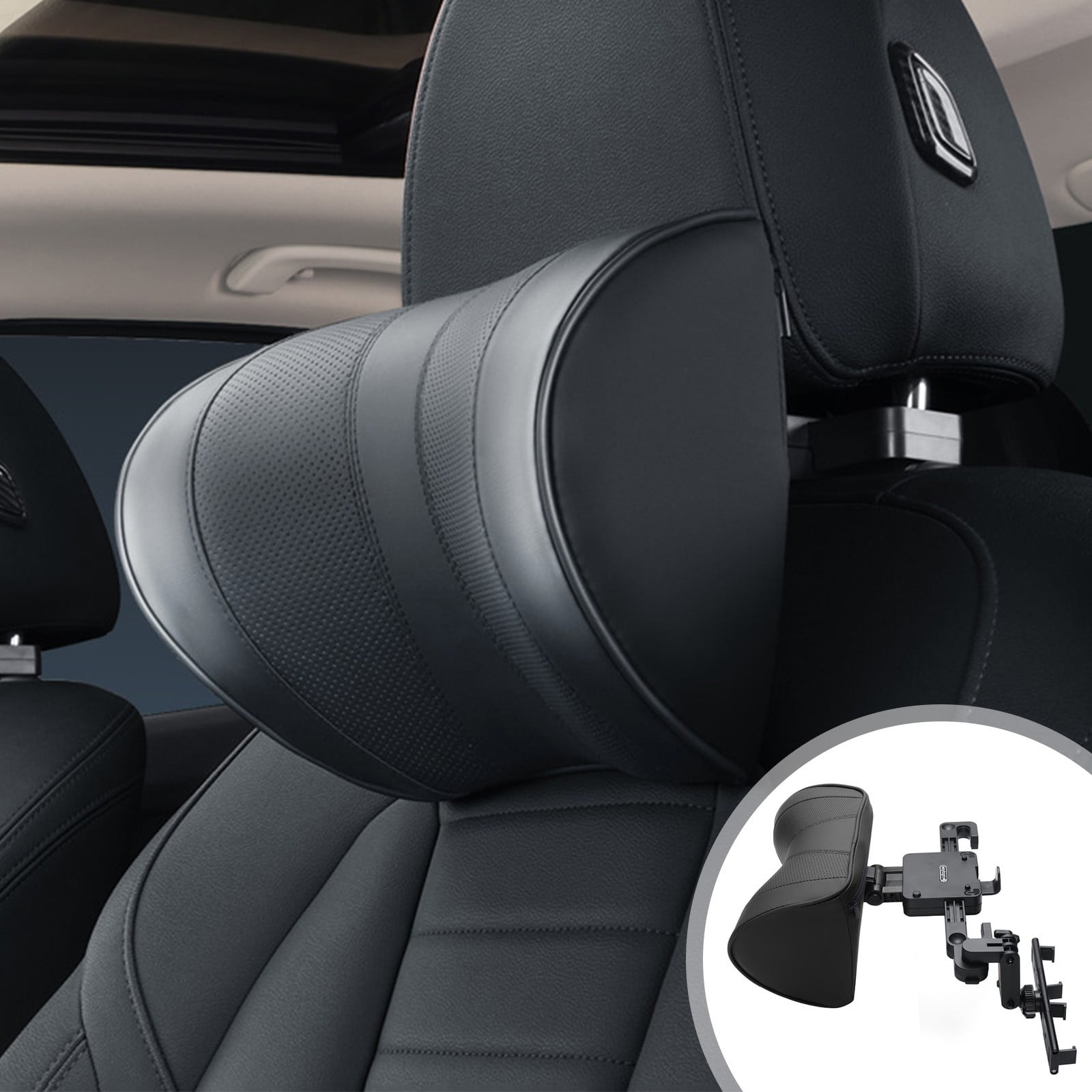 Mrmaere Ergonomic Car Headrest Neck Pillow with Phone Stand - Universal ...