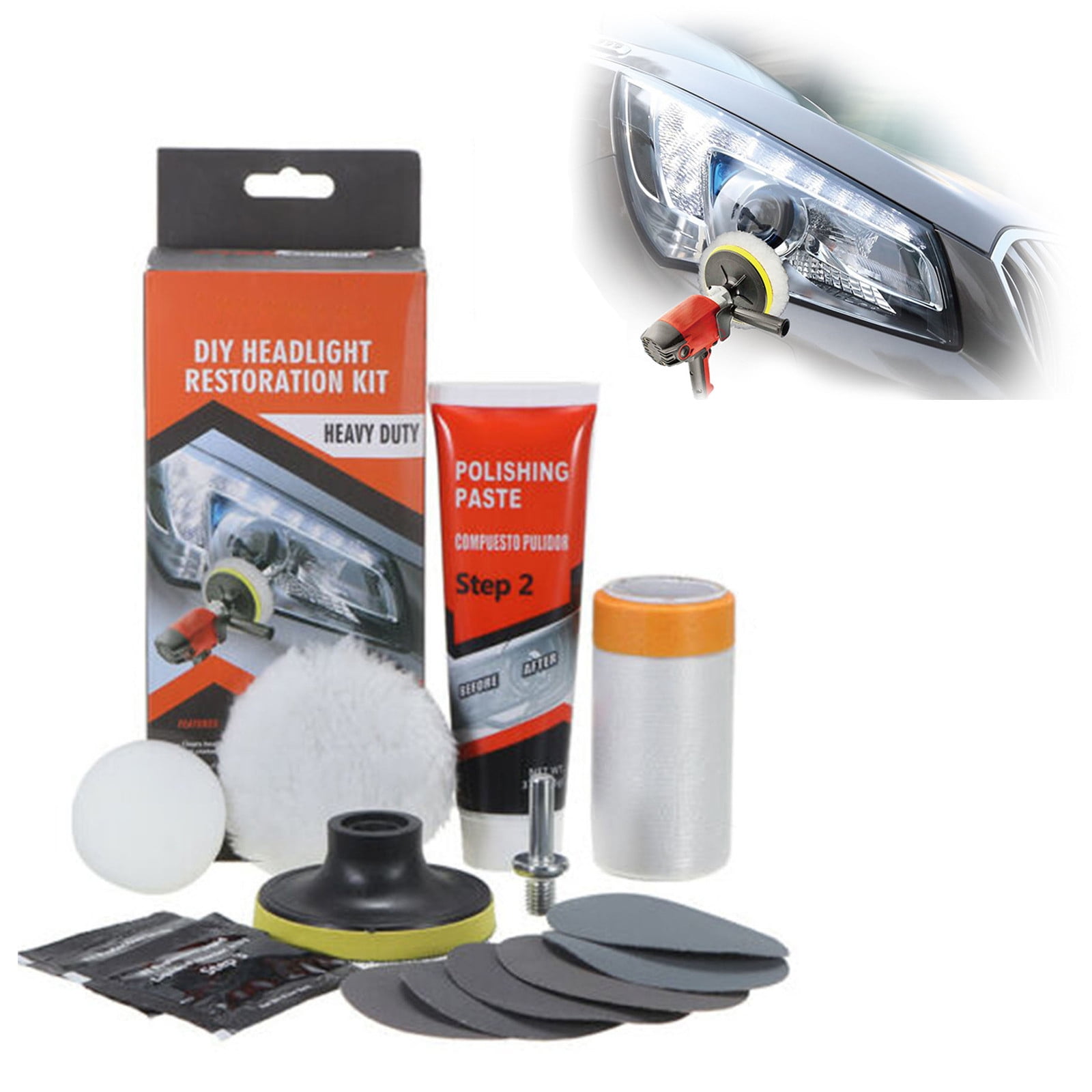 Mrmaere Headlight Preparation Set,headlight Restoration Kit for Car and ...