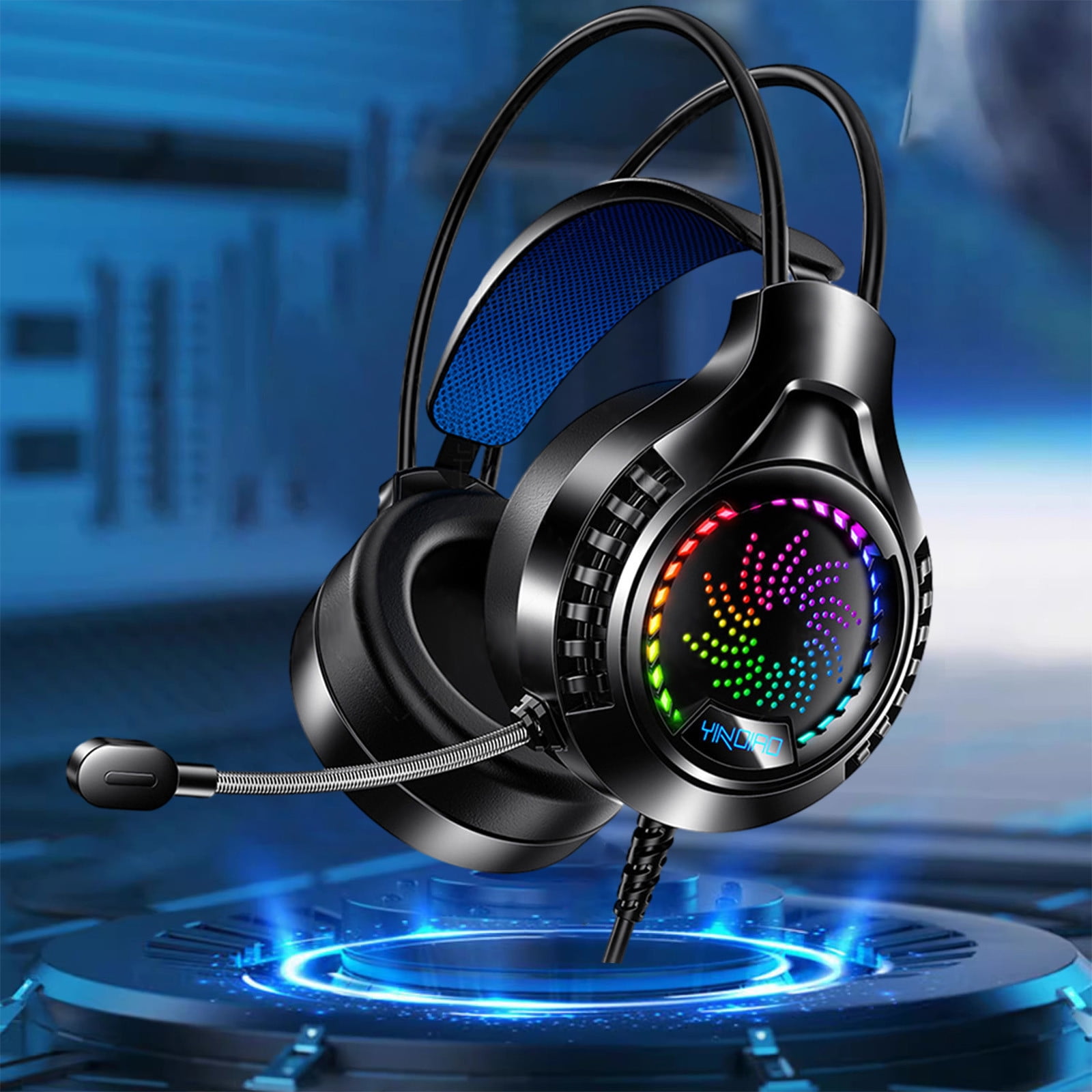 Mrmaere Illuminated Wired Gaming Headset for PC and Consoles; Noise ...