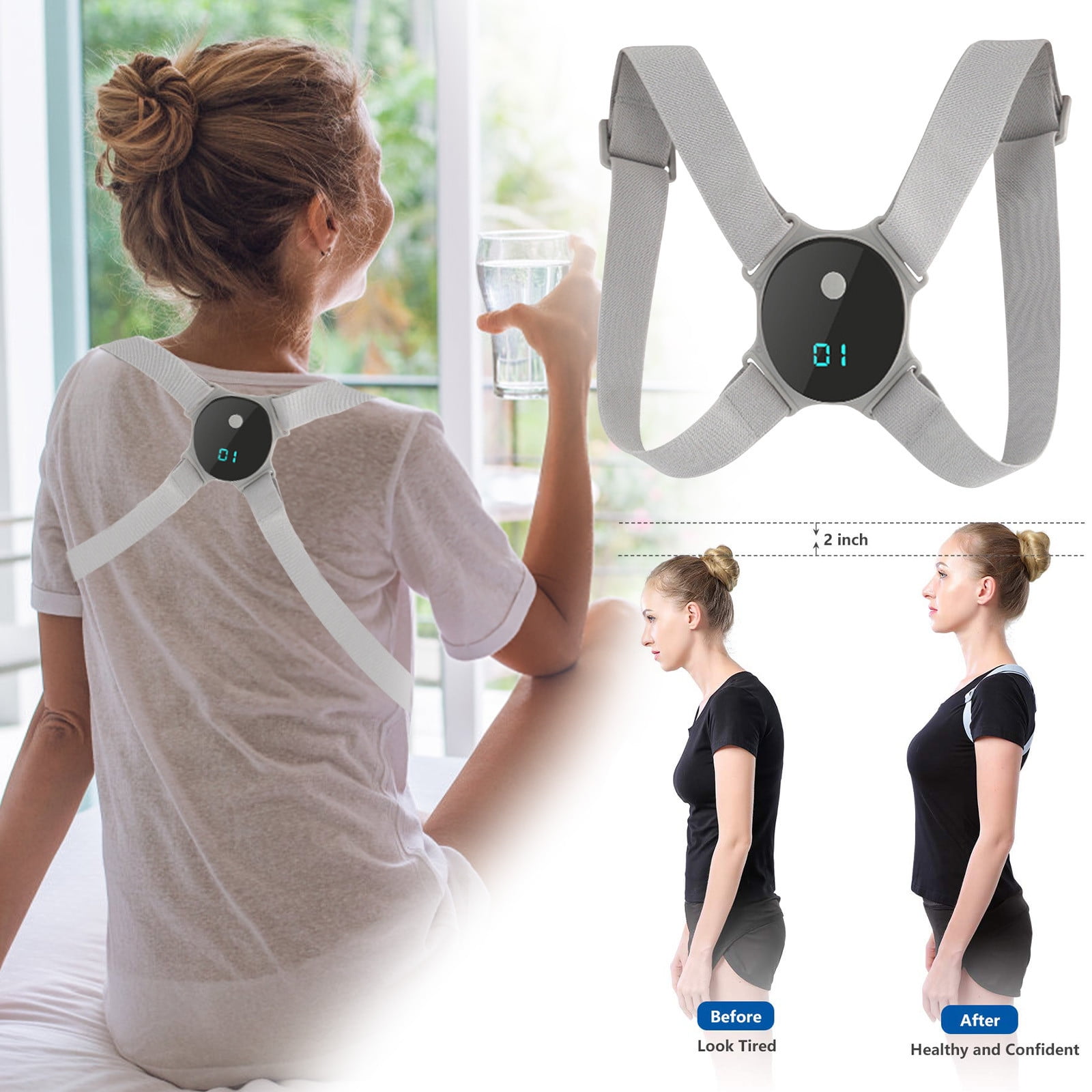 Mrmaere Intelligent Hunchback Correction Strap Back Posture Corrector ...