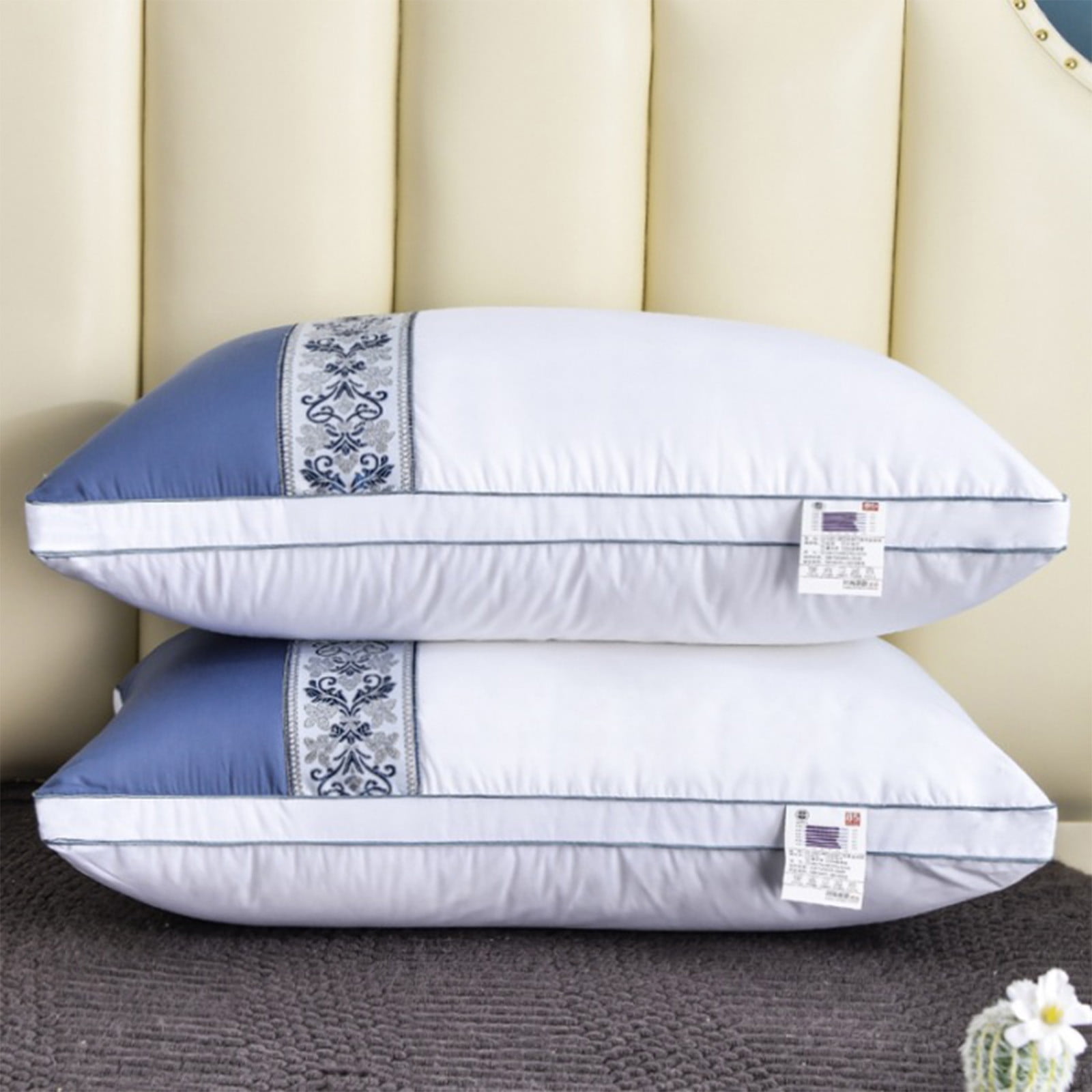 Mrmaere Luxury Hotel-Grade Blue Velvet Pillow - Soft and Supportive for ...
