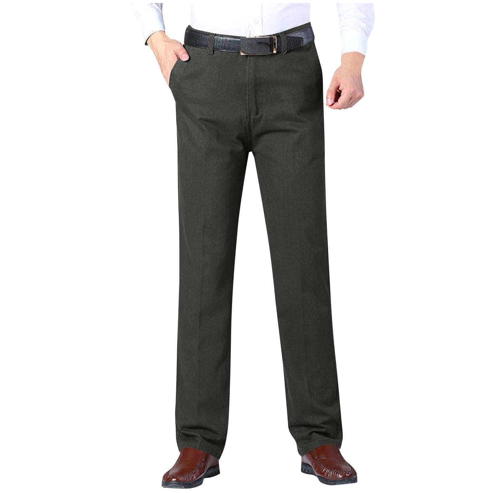 Mrmaere Men’s Business Straight Leg Dress Pants Long Leg Formal Fabric ...