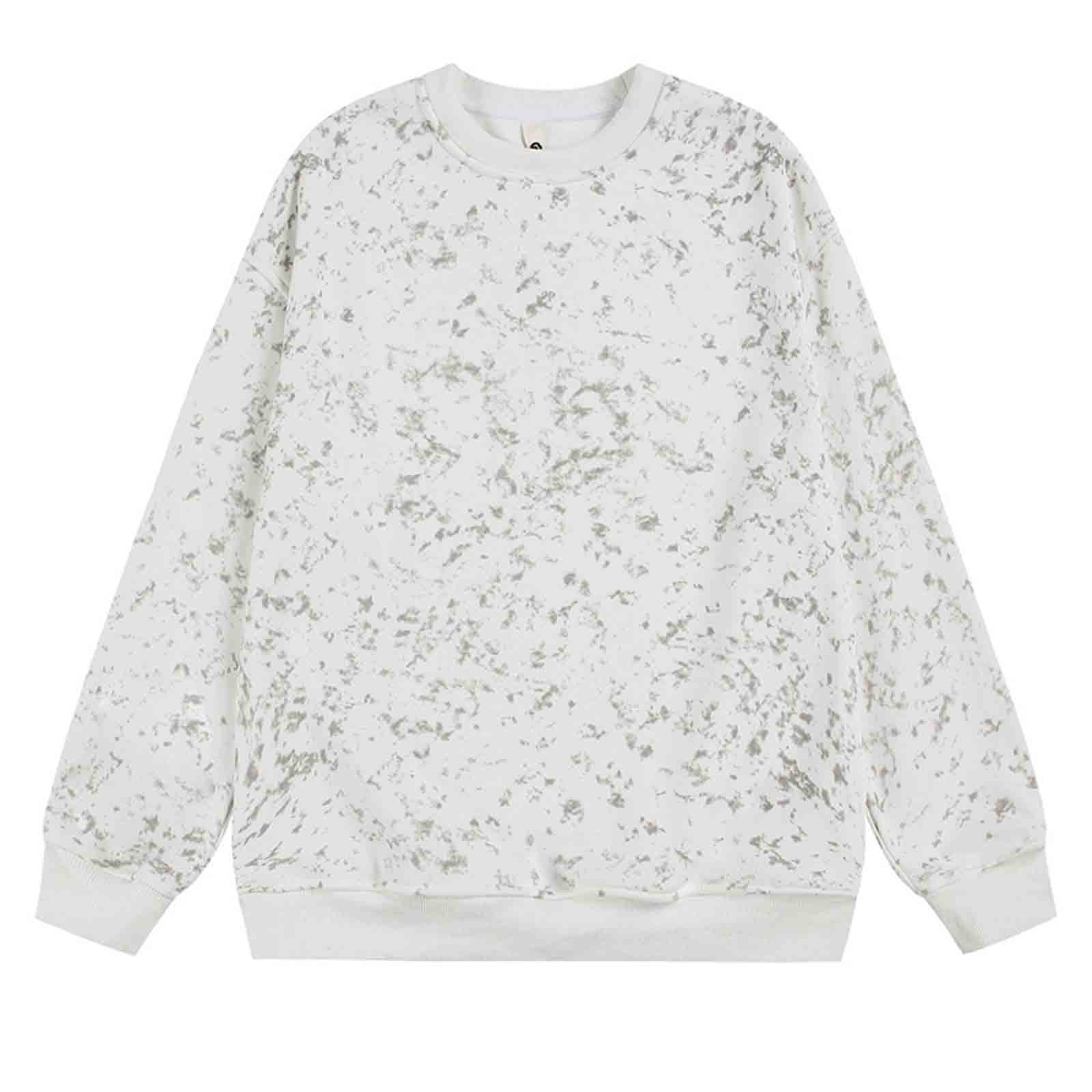 Mrmaere Men's Crewneck Sweatshirt Marble Texture Design Lightweight ...