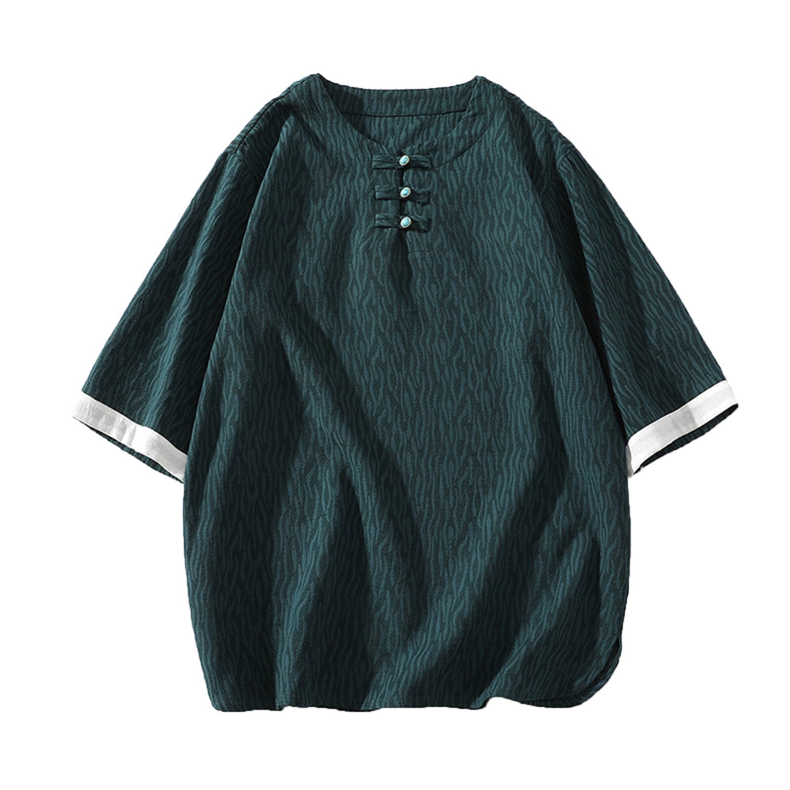 Mrmaere Men's Short Sleeve Oversized Shirt Contrast Design Spread ...