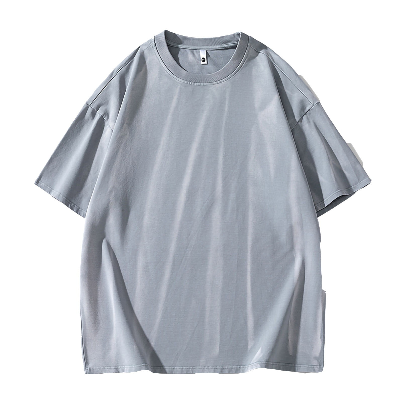 Mrmaere Men's Short Sleeve Shiny Oversized Crew Neck Tee Pull-On Design ...