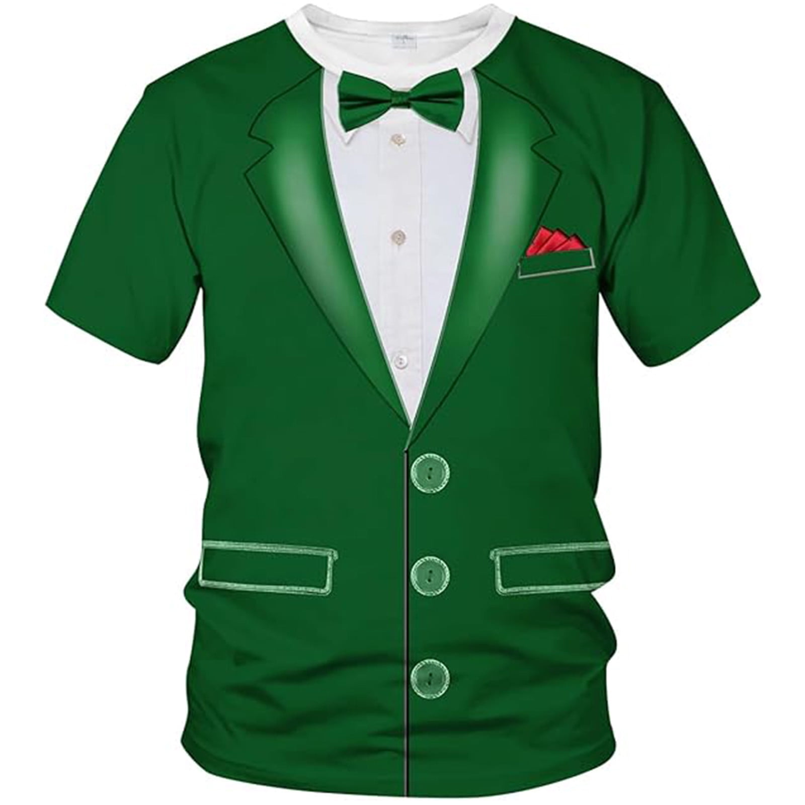 Mrmaere Men's Short Sleeve Tee Tuxedo Style Design Crew Neck Pull-On ...