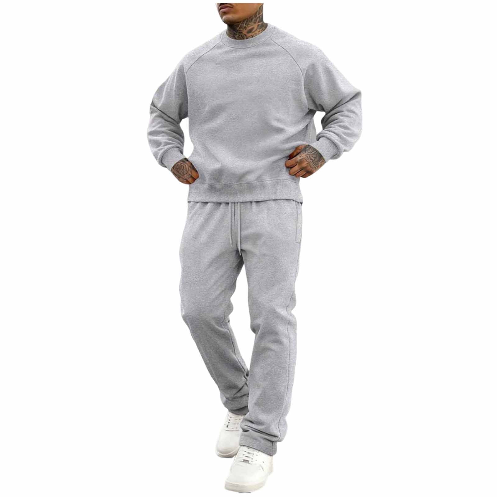 Mrmaere Men’s Solid Black Slim Casual Set Long Sleeve Stretchy Fabric ...