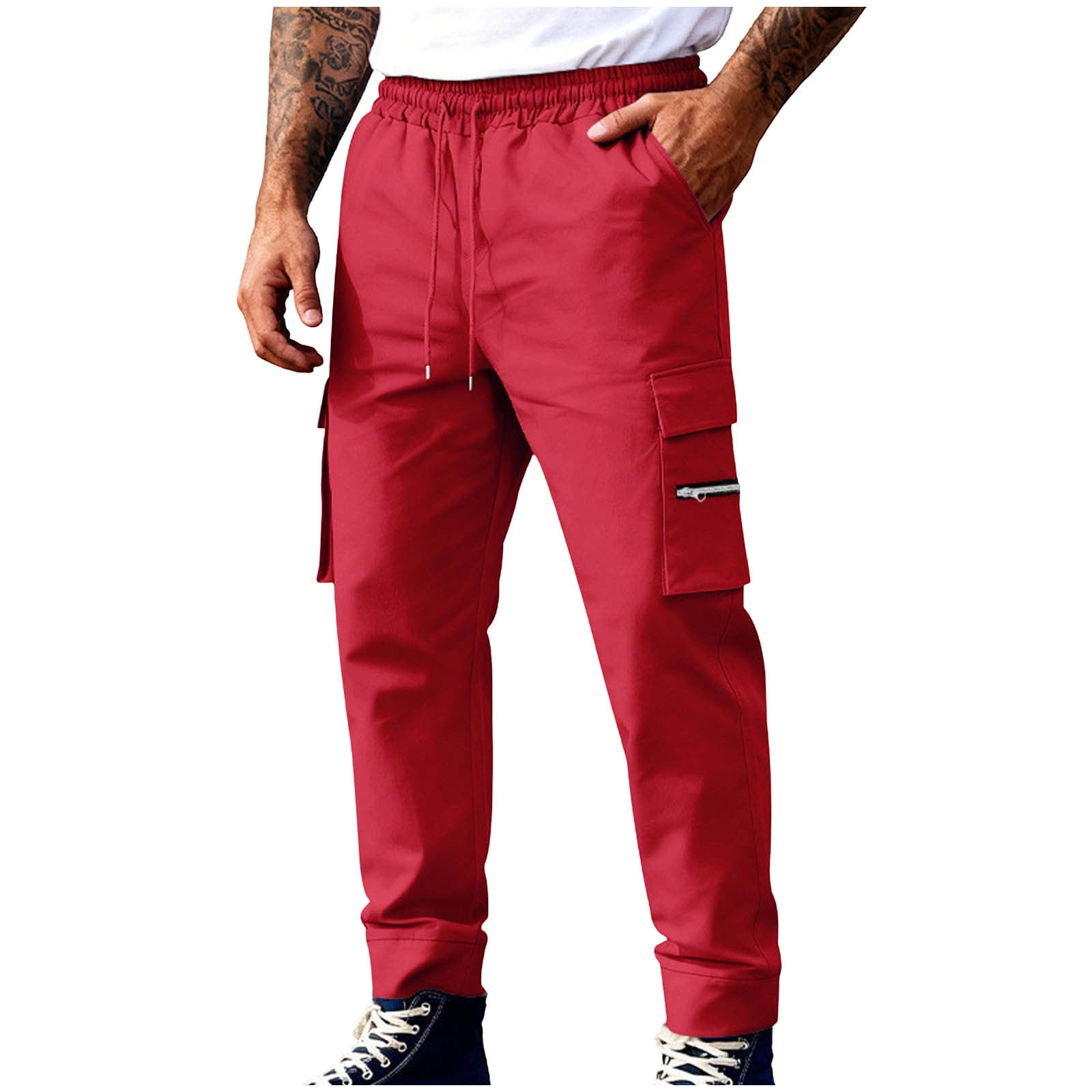 Mrmaere Men’s Straight Leg Multi Pocket Cargo Pants Long Leg Sturdy ...