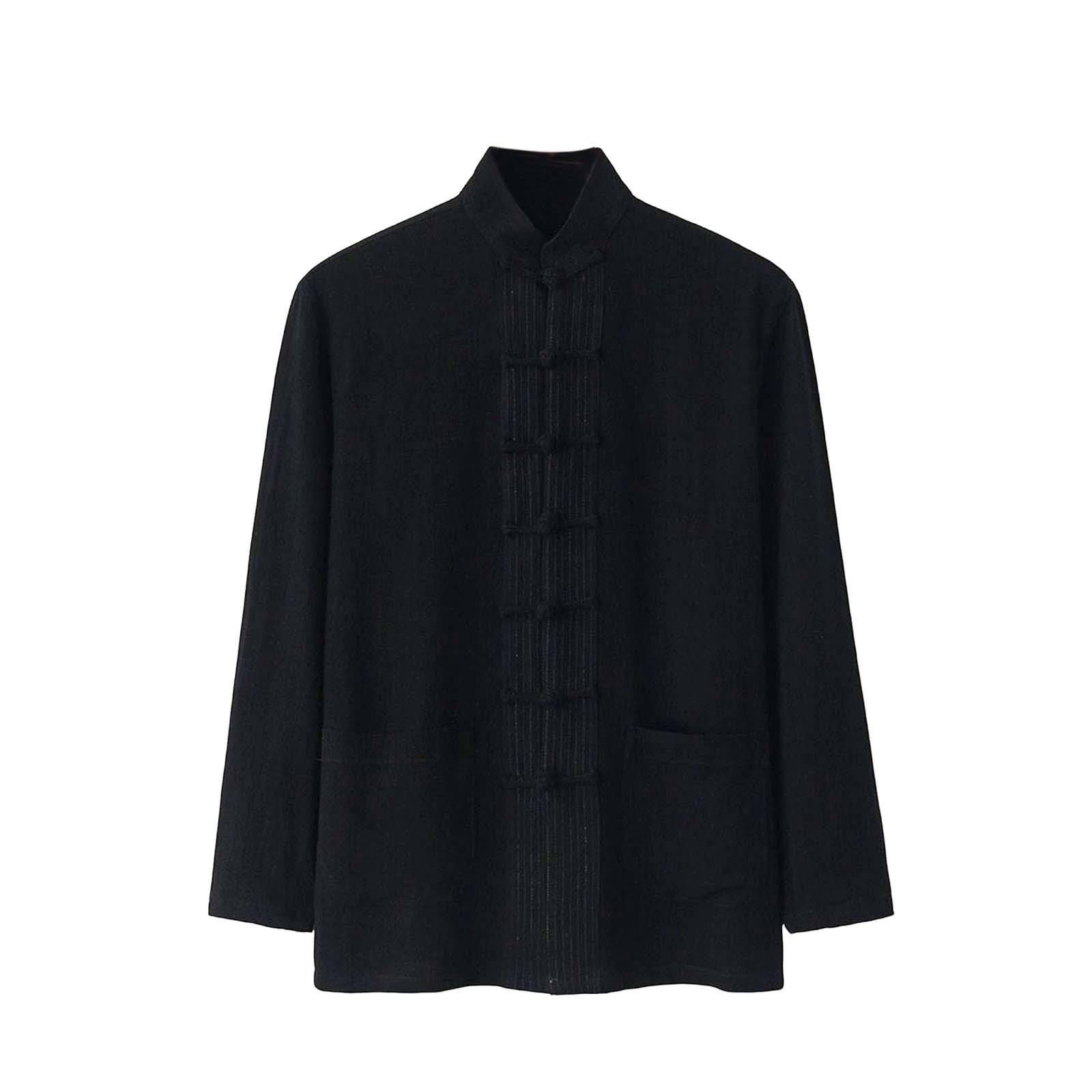 Mrmaere Men's Top Stand Collar Long Sleeve With Pockets Solid ...