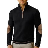 Mrmaere Men's Top Stand Collar Long Sleeve Zipper Solid Casual ...