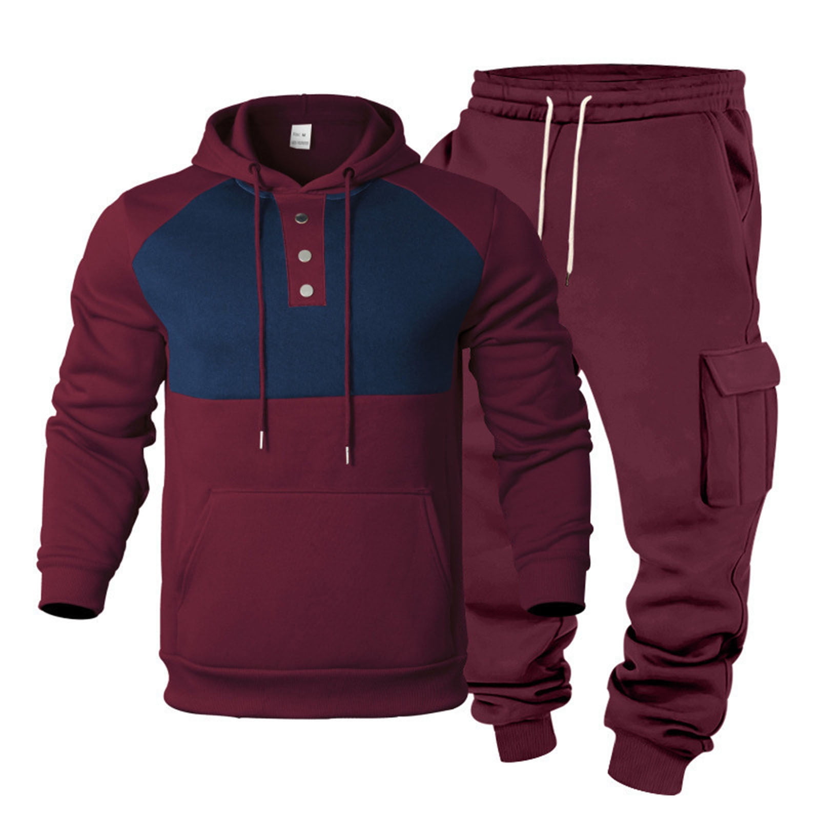 Mrmaere Men’s Trendy Patchwork Casual Set Long Sleeve Stylish Cut ...