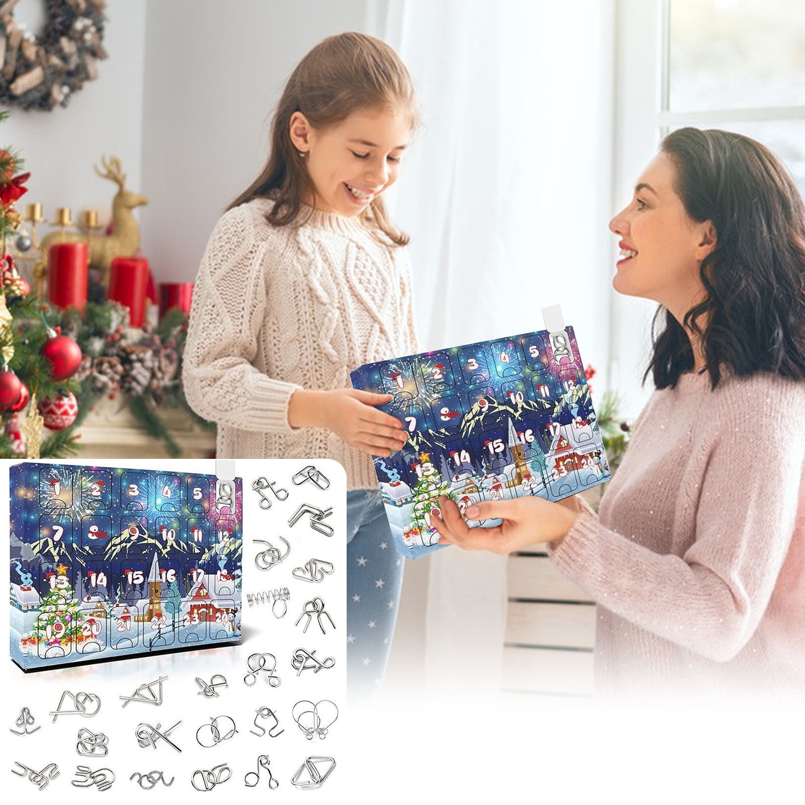 Mrmaere Metal Puzzle Advent Calendar for Christmas 2024, Hand Tear Down ...