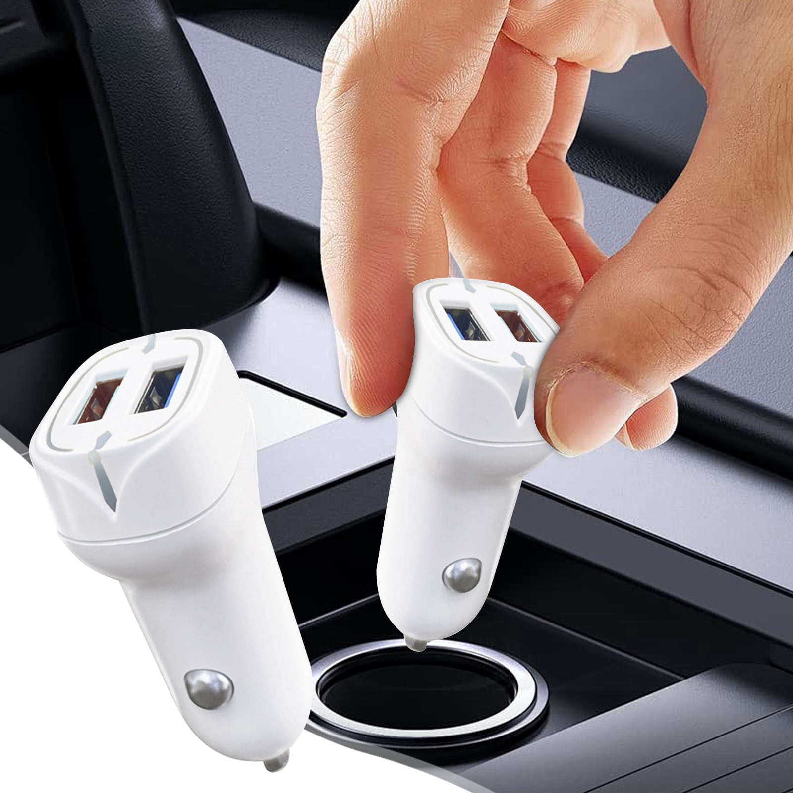 Mrmaere Mini Car Charger with USB Ports, Universal Fit; Portable Dual ...
