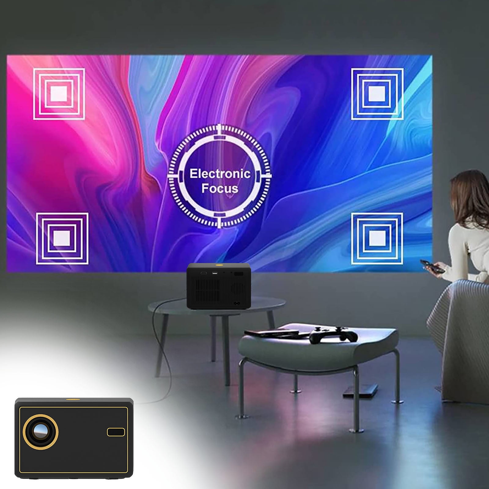 Mrmaere Mini Home High-definition Projector - HD Wireless Mobile Video ...