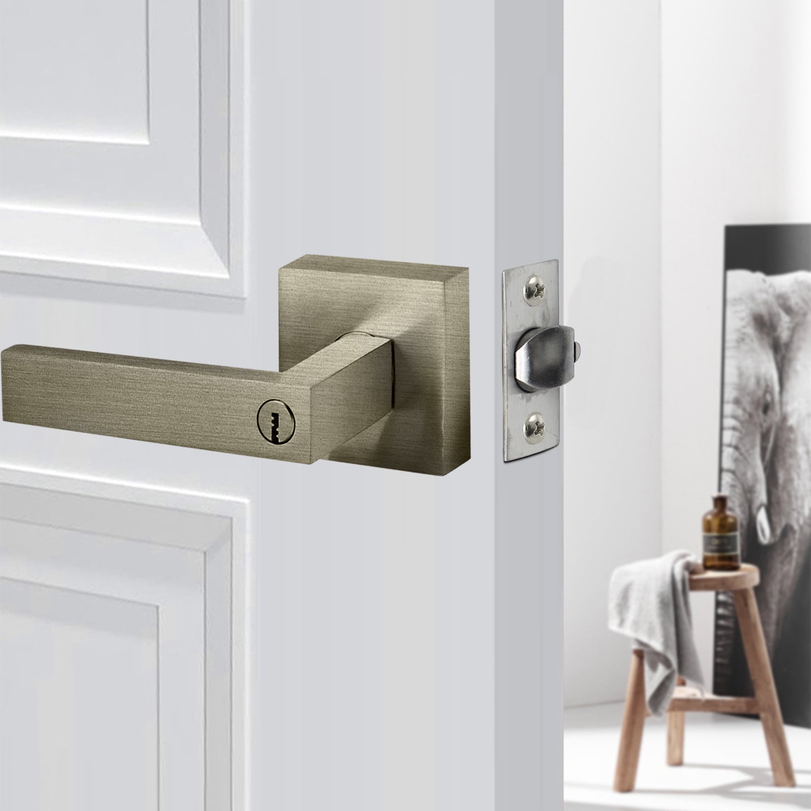 Mrmaere Silent Bedroom Door Lock with Key-less Feature and Matte Finish ...