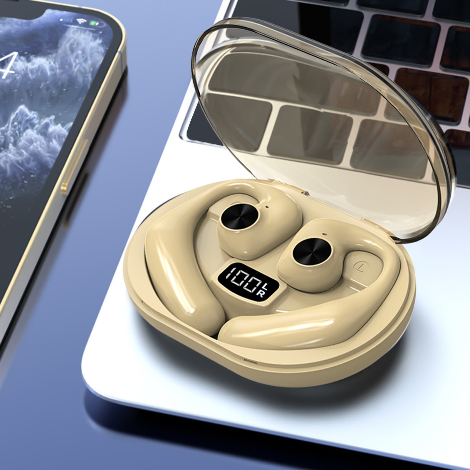 Mrmaere Wireless Bluetooth Earphones with Noise Reduction, Ear Clip ...