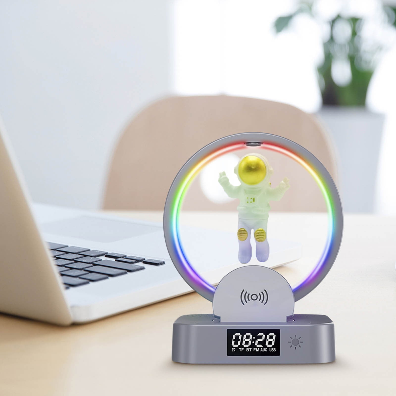 Mrmaere Wireless Charging Light，Astronaut Decorative Bluetooth Speaker ...