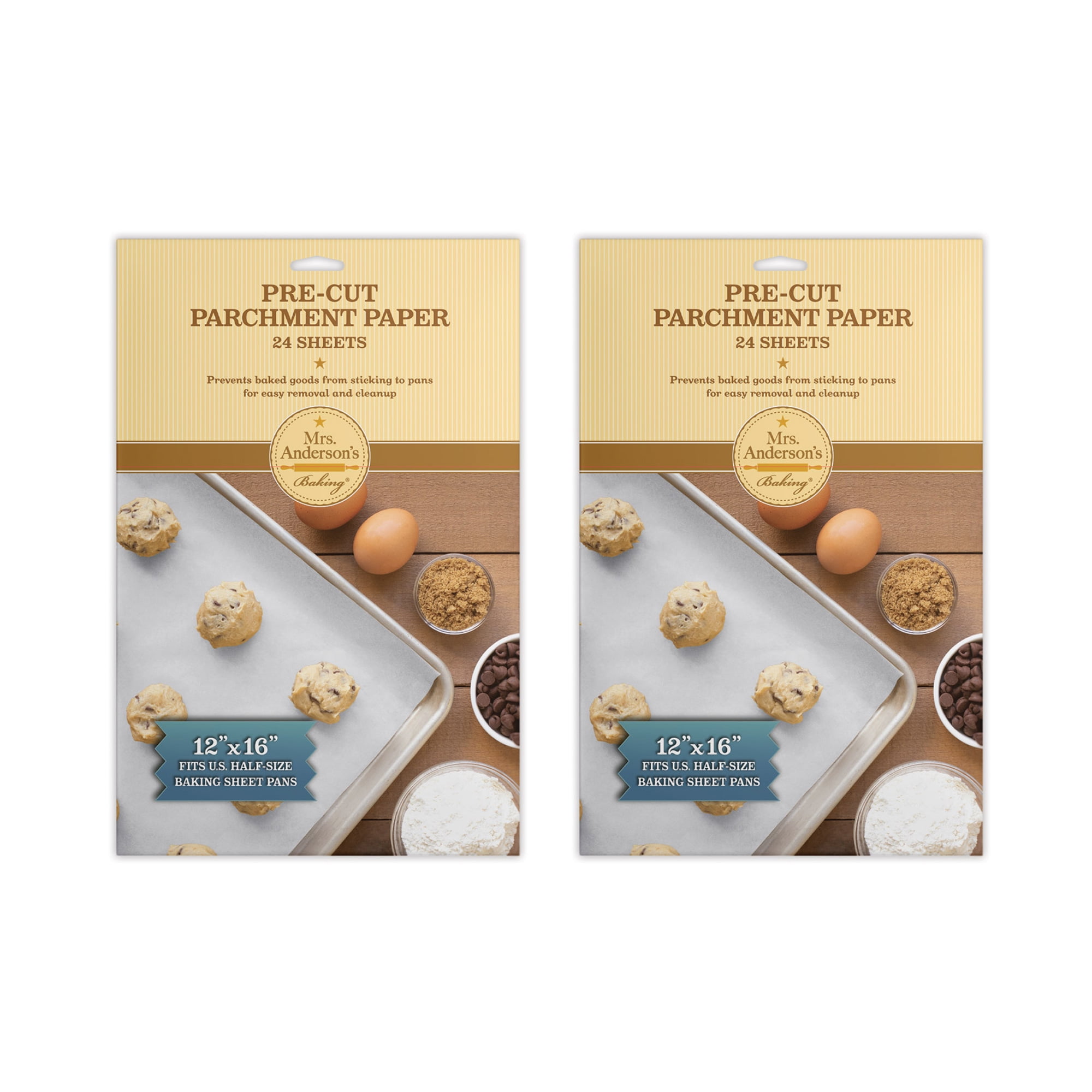 Mrs. Anderson's Baking Non-Stick Pre-Cut Parchment Paper Sheets, 12 x ...