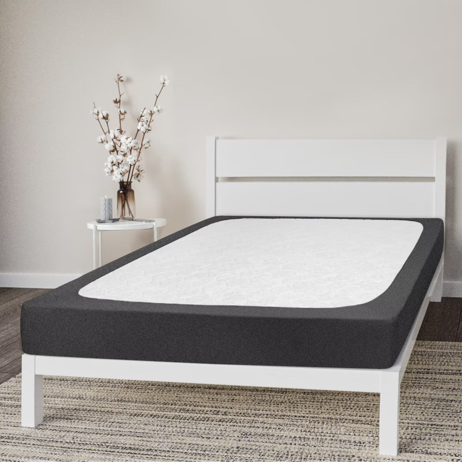Mrs Awesome Box Spring Cover Jersey Knit& Stretchy Wrap Around 4 Sides ...