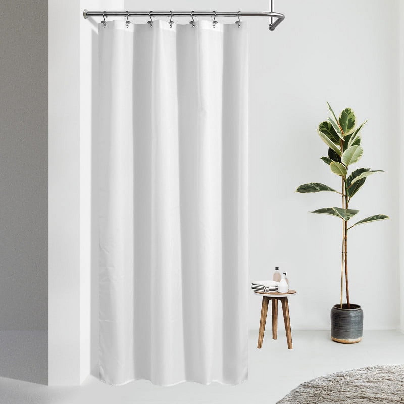 Mrs Awesome Waterproof Fabric Shower Curtain Liner Microfiber with 2 ...